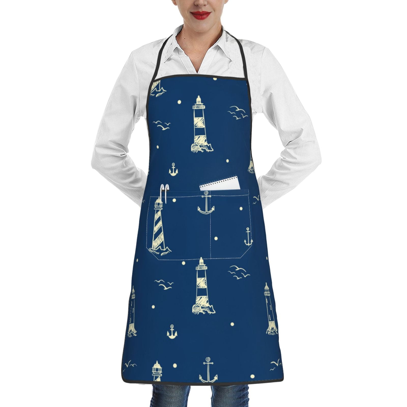 Rocae Lighthouses and Anchors for Kitchen Aprons for Women Adjustable ...