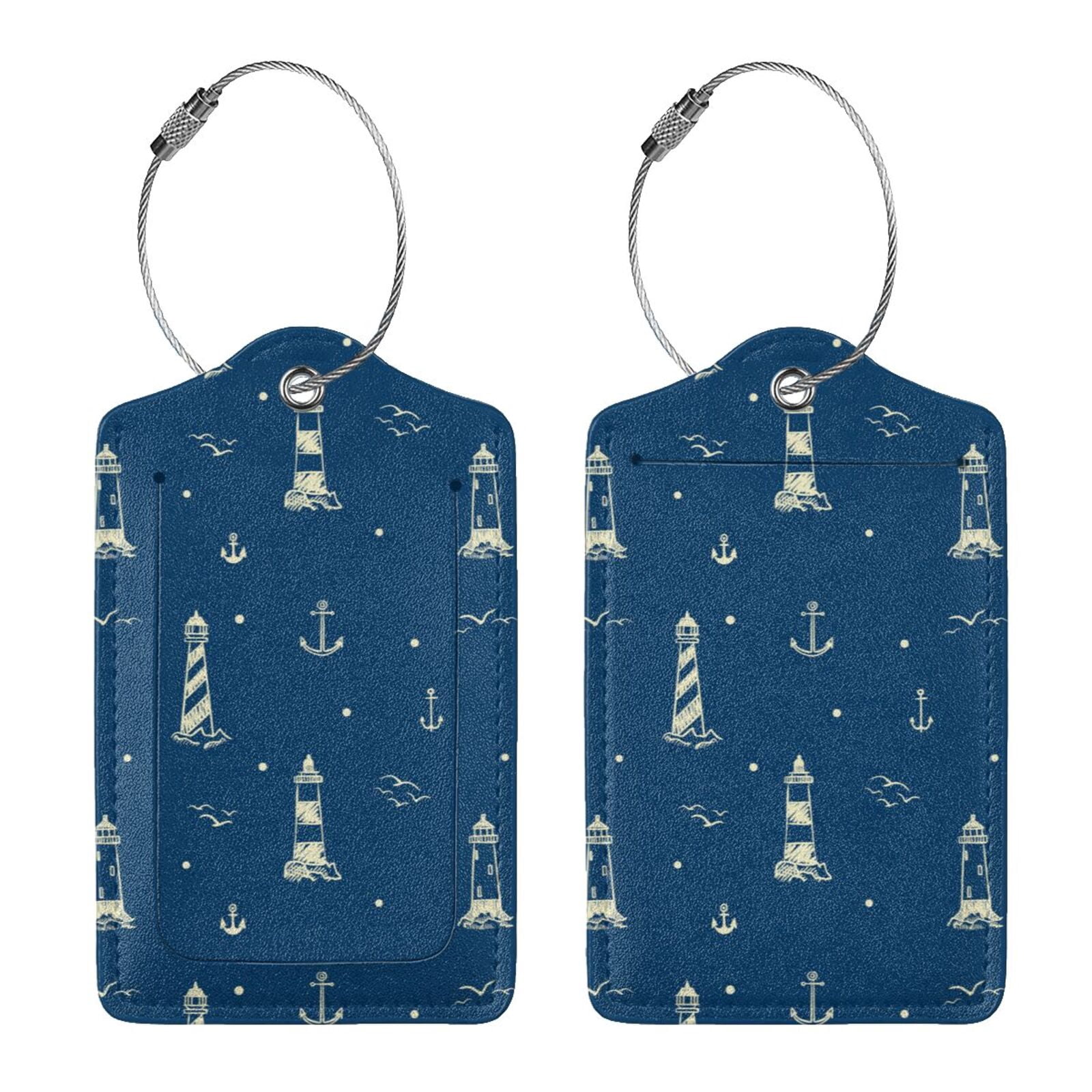 Rocae Lighthouses and Anchors for Leather Luggage Baggage Tags ID Label ...