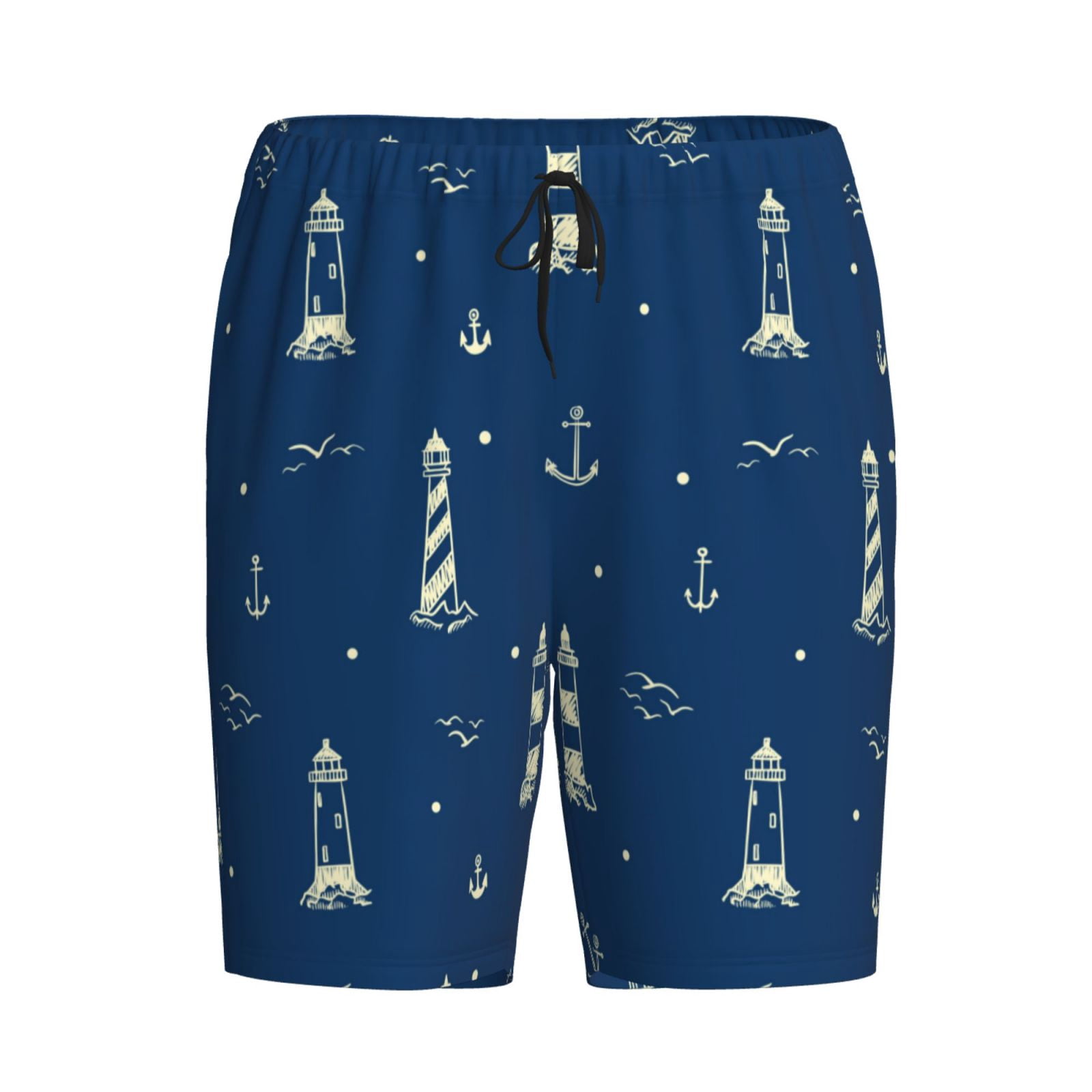 Rocae Lighthouses and Anchors for Men's Soft Sleep Pajama Shorts ...