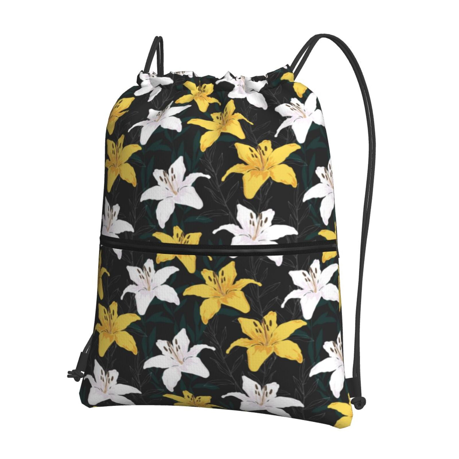 Rocae Lilies Flowers for Drawstring zipper Backpack Gym Backpack Bag ...