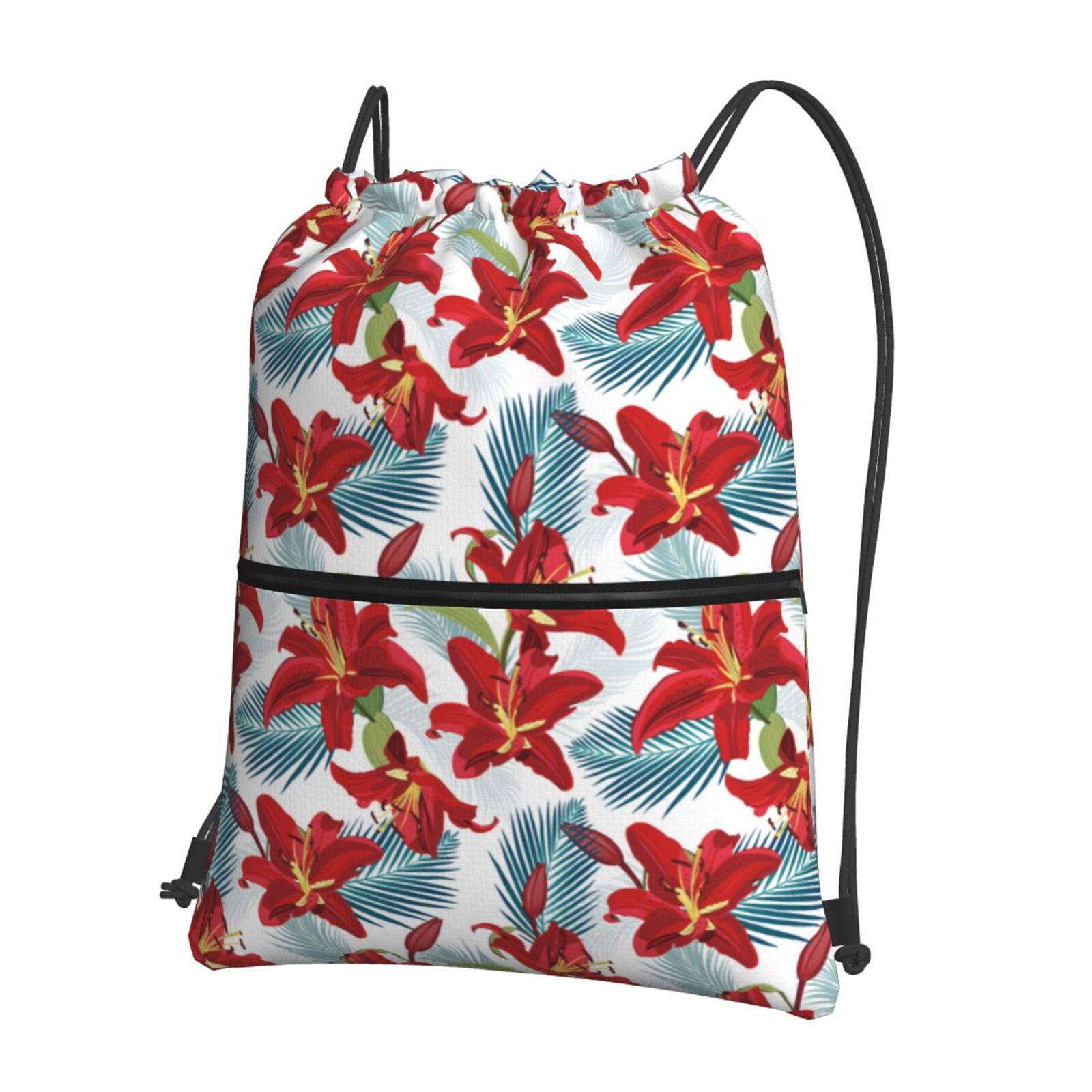 Rocae Lilies Flowers for Drawstring zipper Backpack Gym Backpack Bag ...