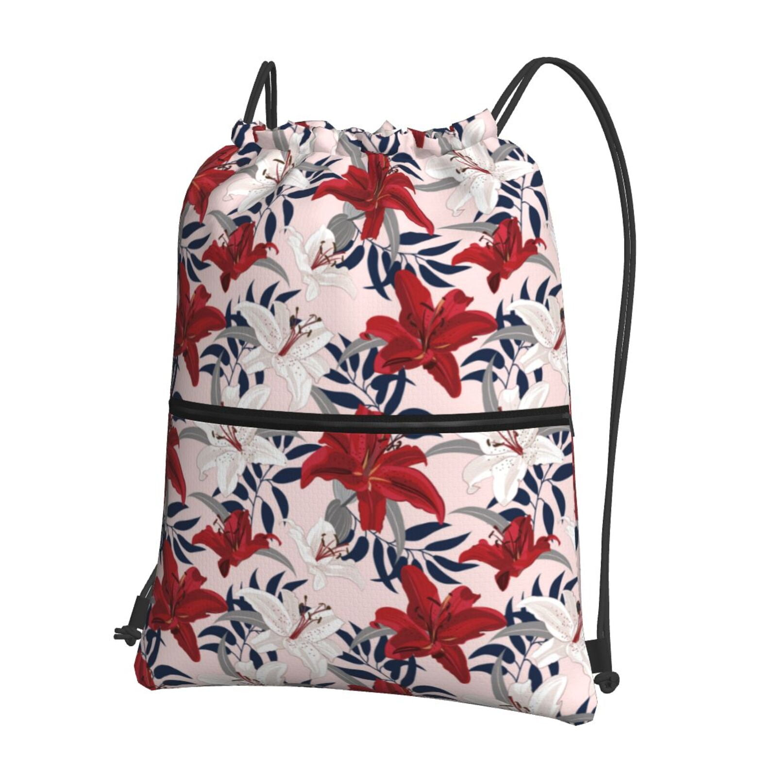 Rocae Lilies Flowers for Drawstring zipper Backpack Gym Backpack Bag ...