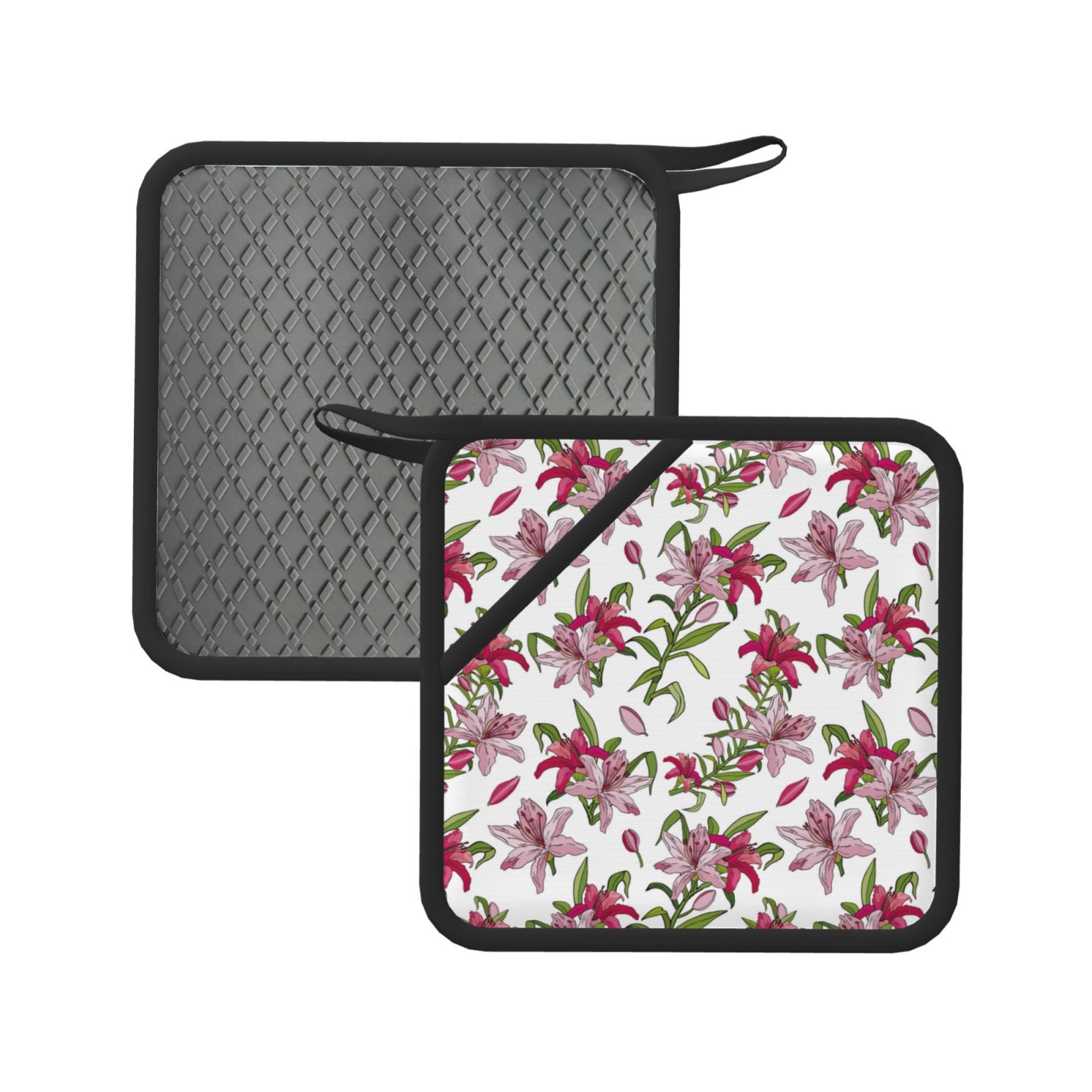 Rocae Lilies Flowers for Square Silicone Anti-scalding Mat Trivet Hot ...