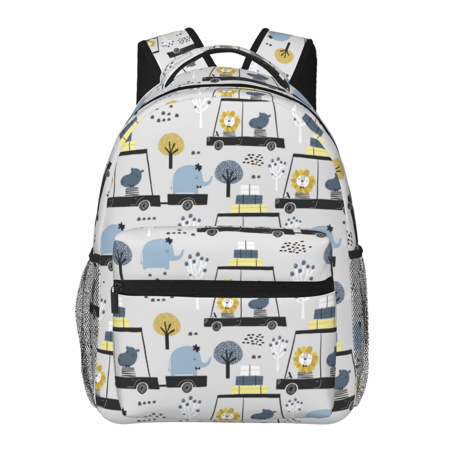 Rocae Lion Hippo Elephant On The Car Print Lightweight Casual Backpack ...