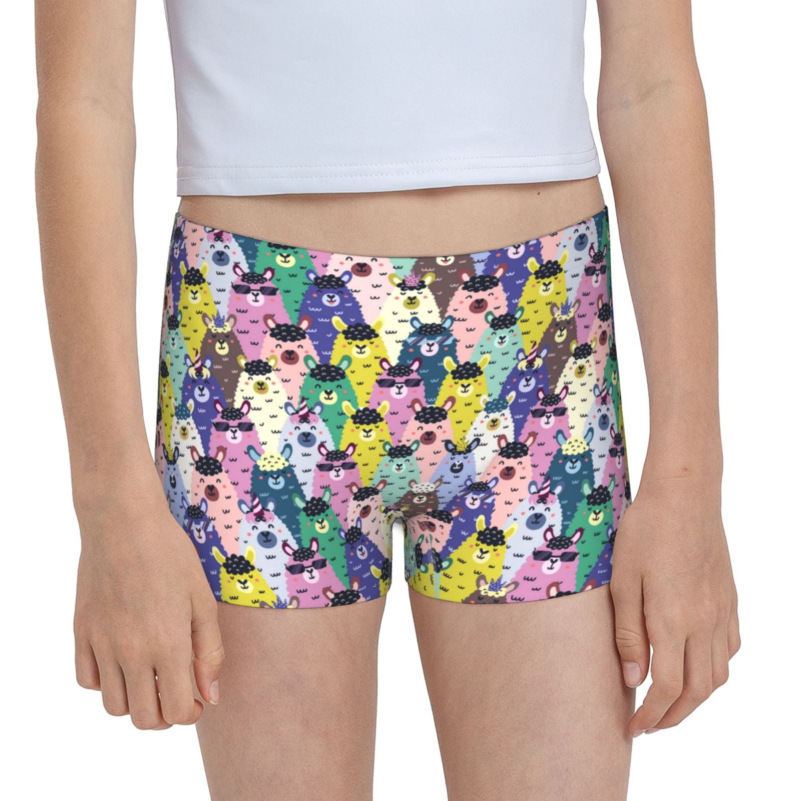 Rocae Llamas Colorful for Girls' Cotton Boxer Briefs, Soft Mid-rise ...