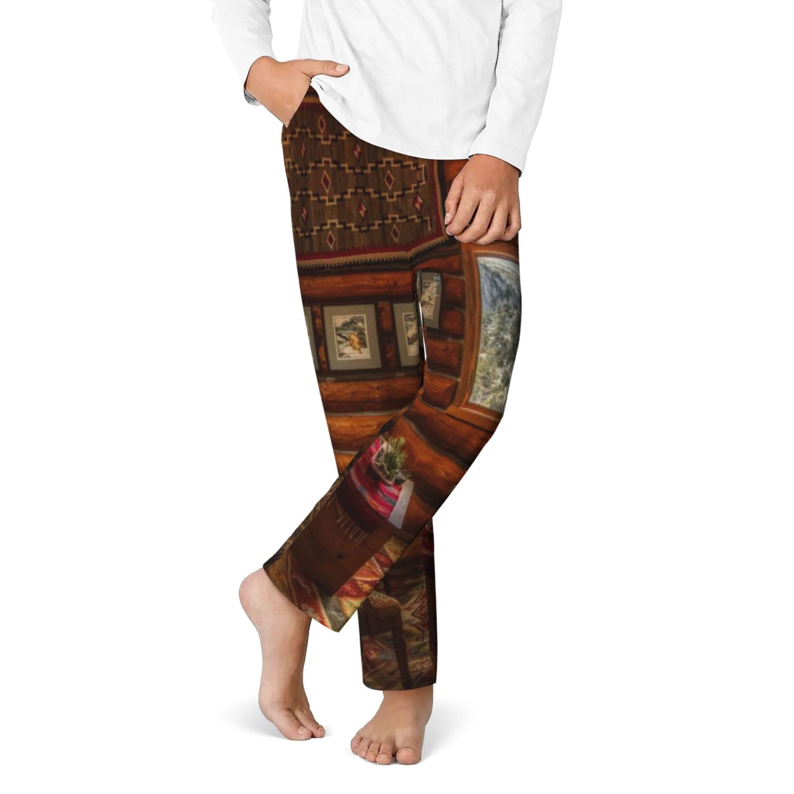 Rocae Log Cabin Inside for Teenagers' Pajama Pants,Girls lounge pants ...
