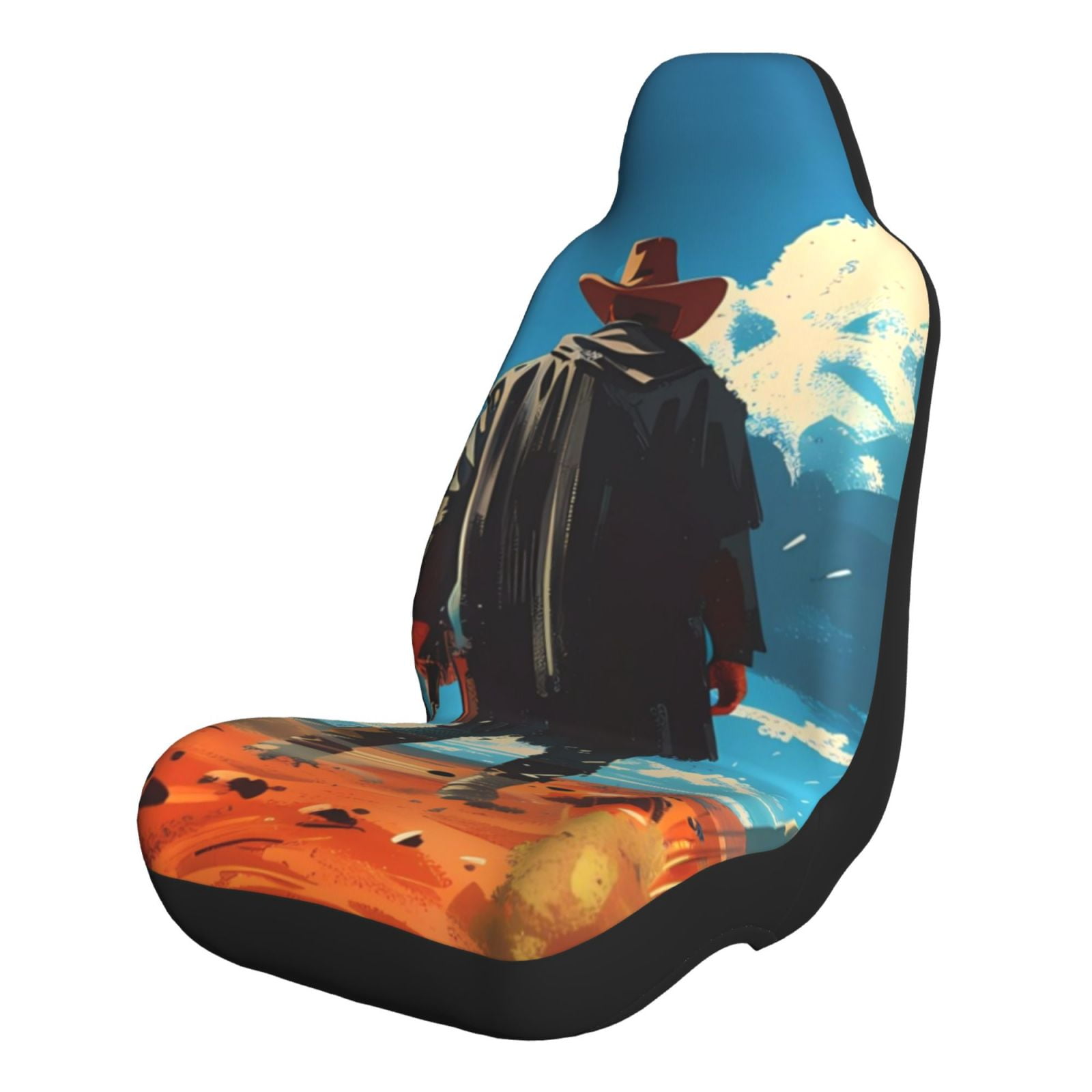 Rocae Lone Cowboy Desert Scene Print Seat Covers for Cars Trucks and ...