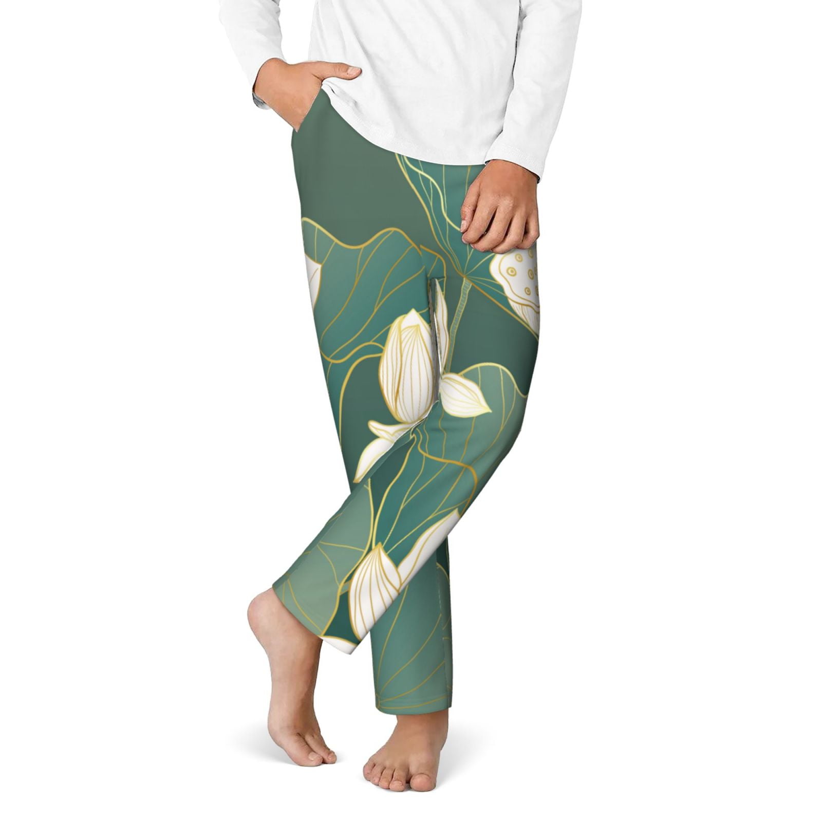 Rocae Lotus Golden Line for Teenagers' Pajama Pants,Girls lounge pants ...
