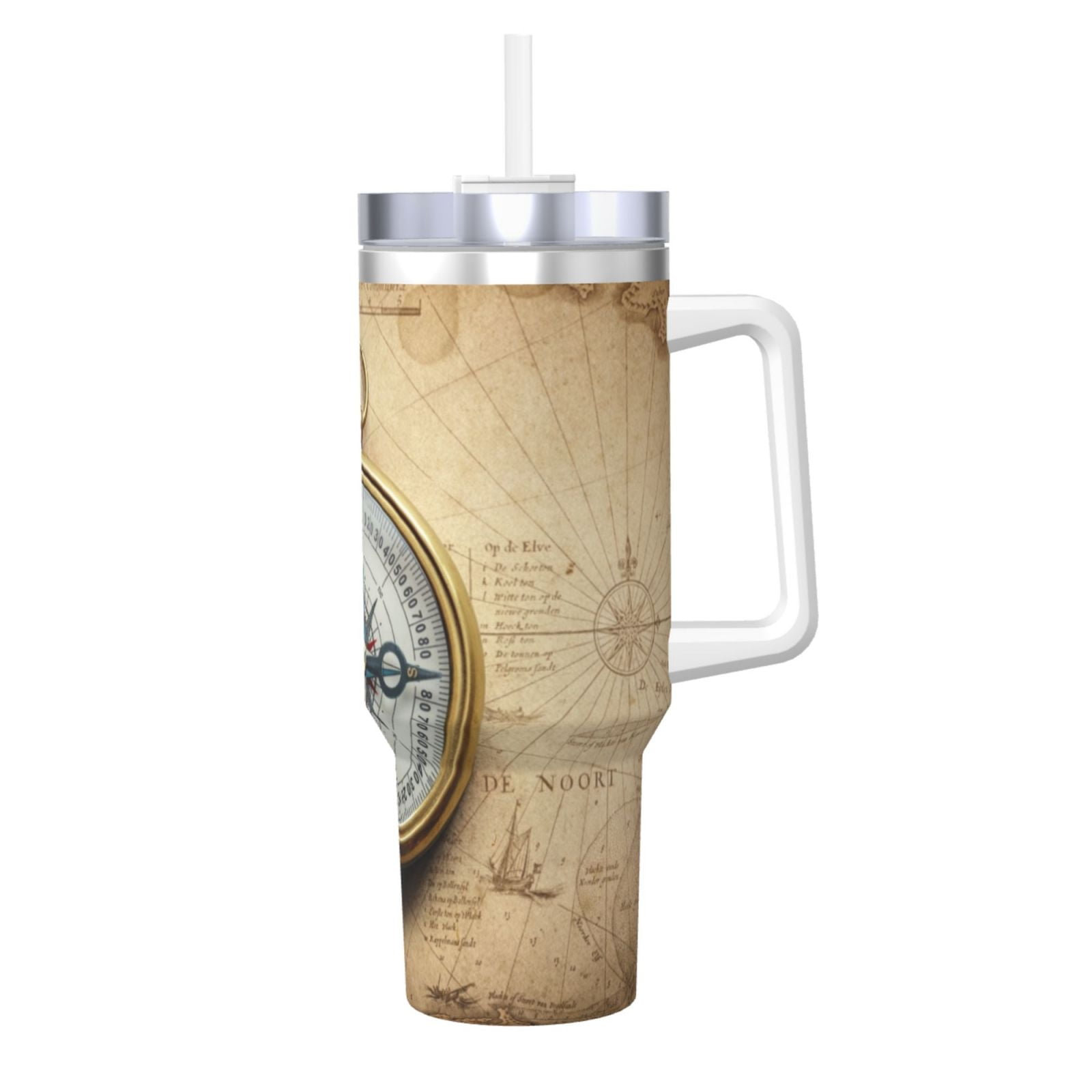 Rocae Magnetic Old Compass On World Map for 40OZ Ice Bully With Handle ...