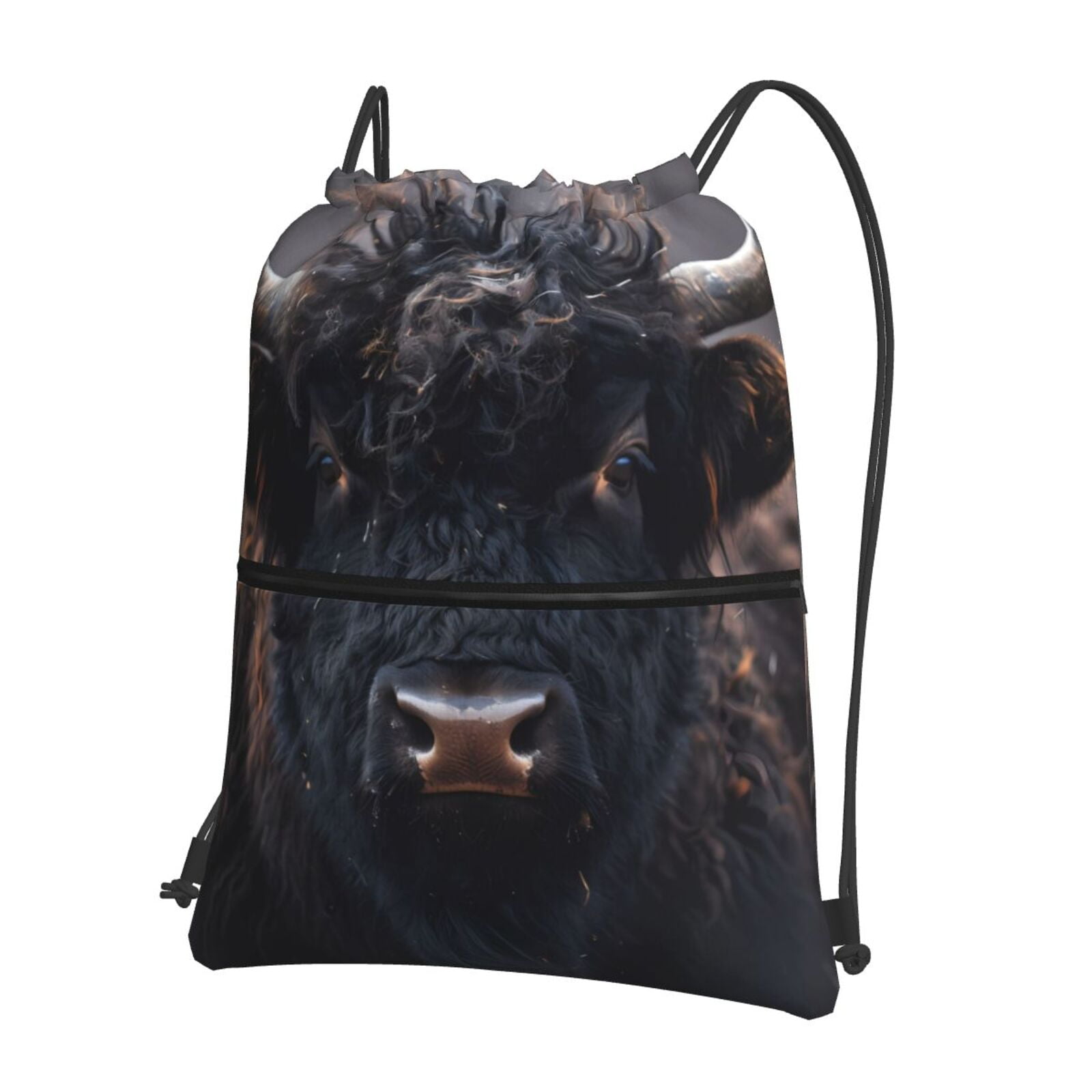 Rocae Majestic Black Yak for Drawstring zipper Backpack Gym Backpack ...