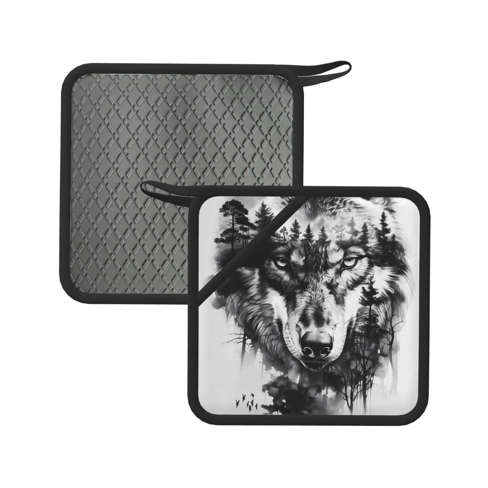 Rocae Majestic Wolf Landscape for Square Silicone Anti-scalding Mat ...
