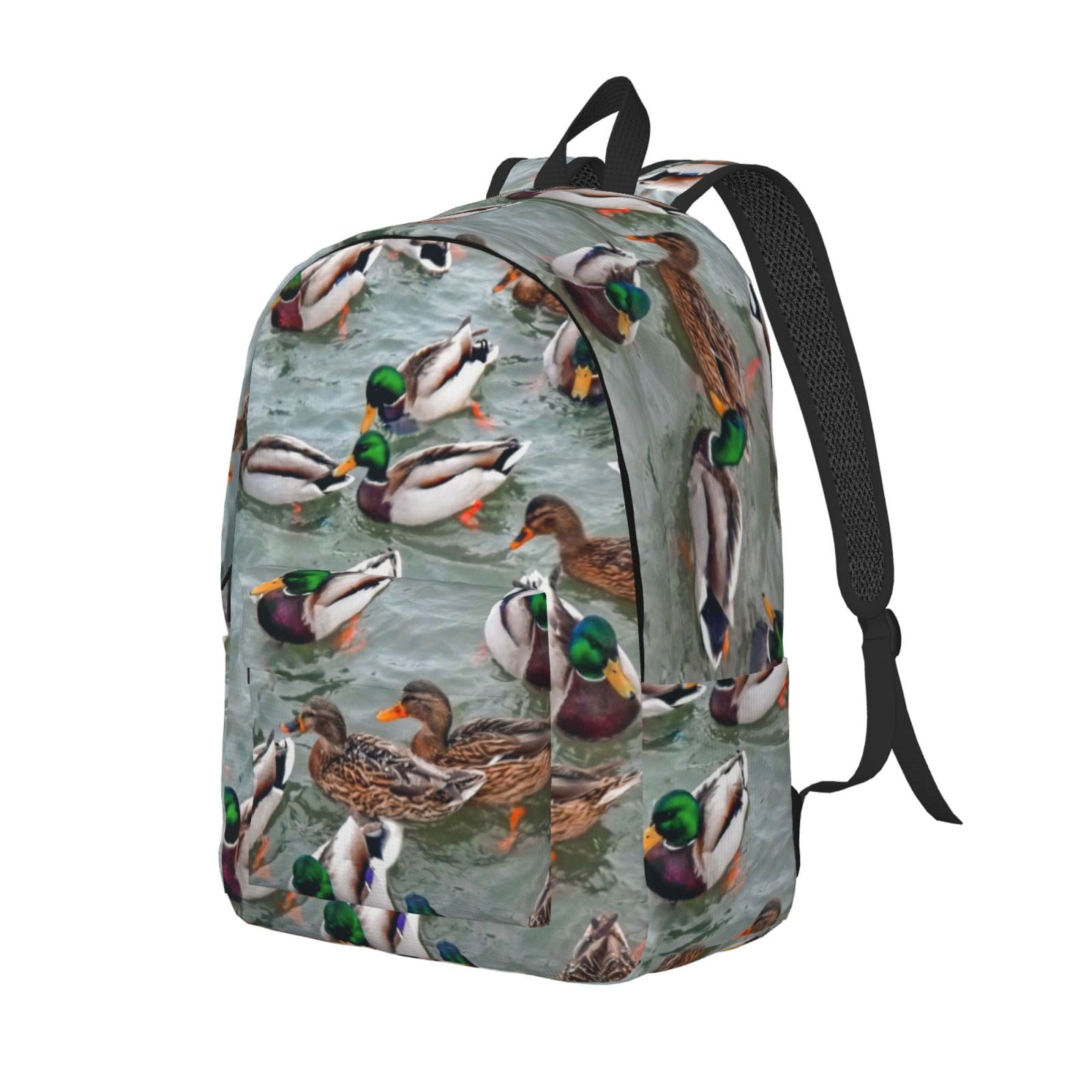 Rocae Mallard Ducks Swimming for Canvas College Laptop Backpack for Men ...