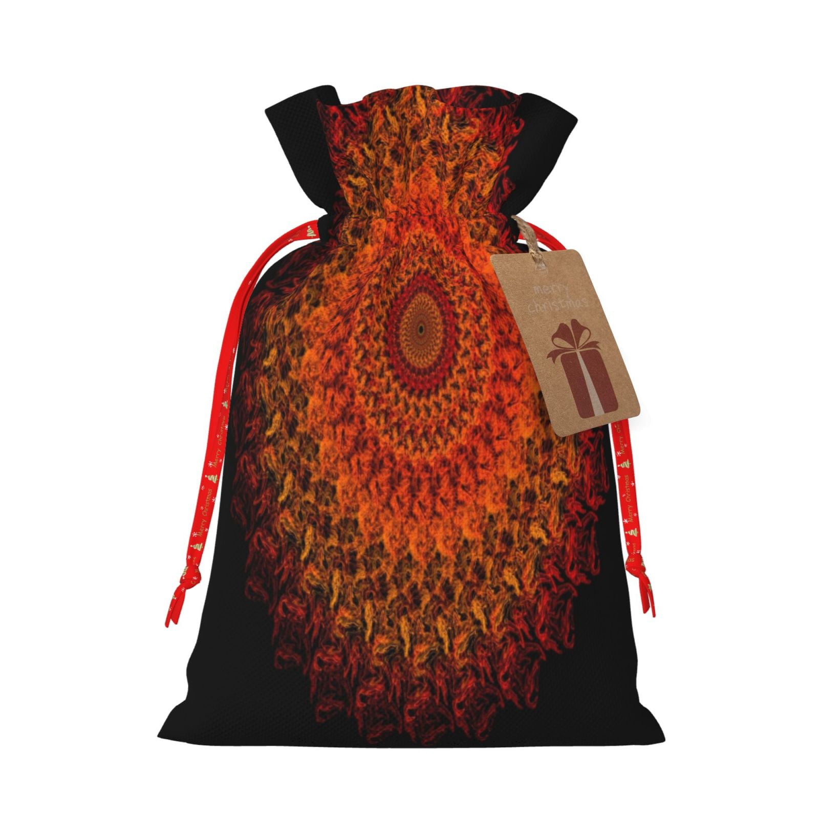 Rocae Mandala for Christmas Drawstring Linen Gift Bag with Drawstrings ...