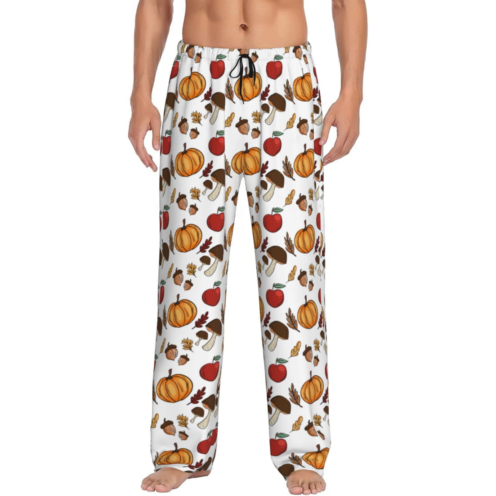 Rocae Maple leaf nut Mushroom Mens Pajama Pants Pj Pants Mens Lounge ...