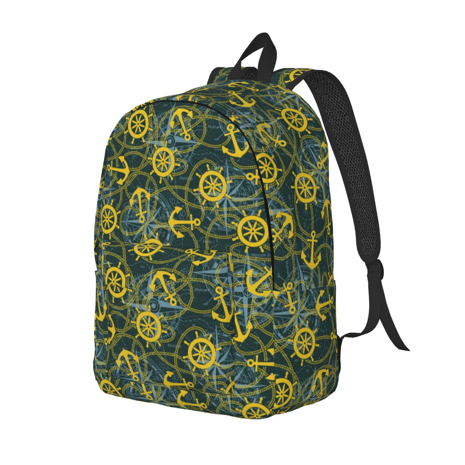 Rocae Marine Anchors And Compass for Canvas College Laptop Backpack for ...
