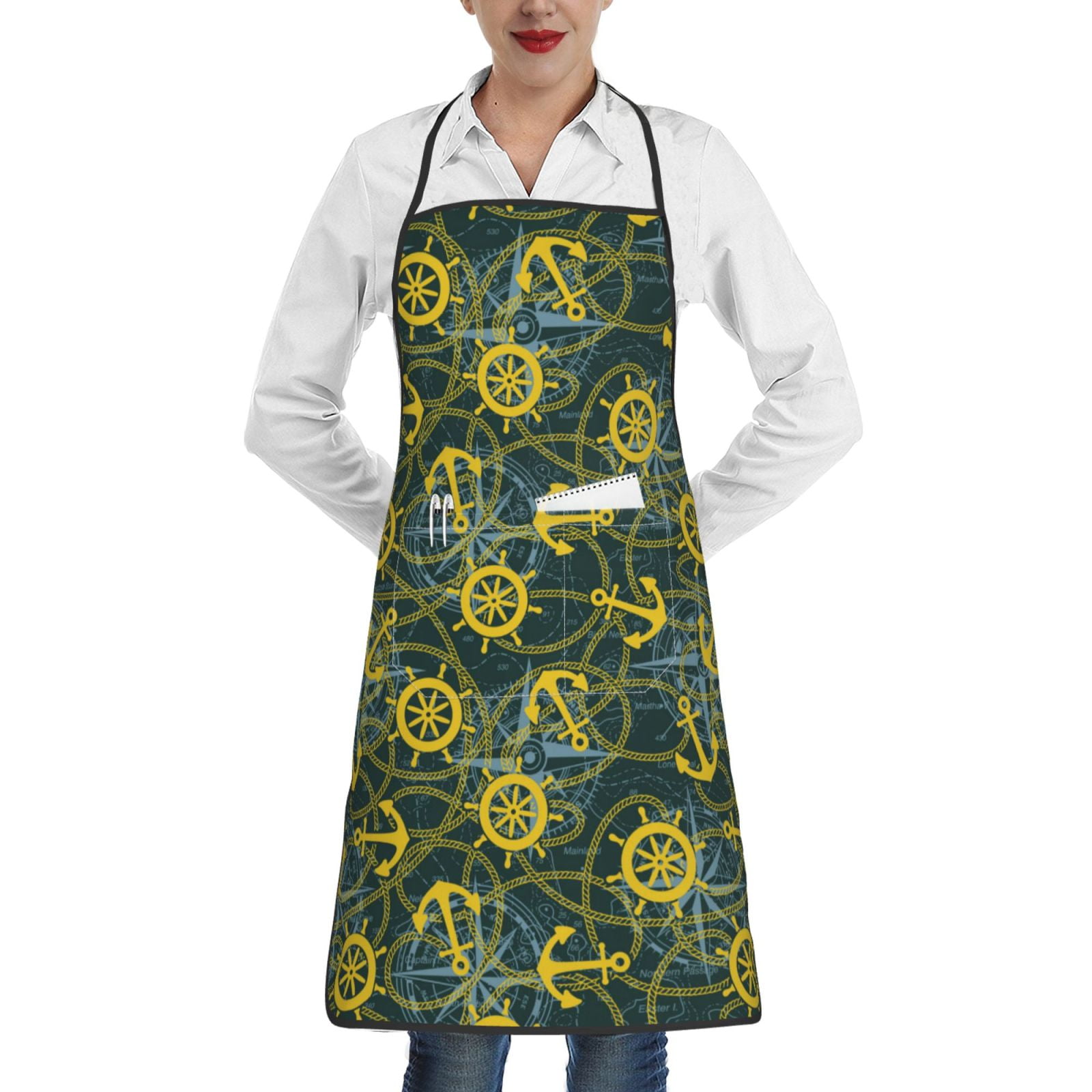 Rocae Marine Anchors And Compass for Kitchen Aprons for Women ...