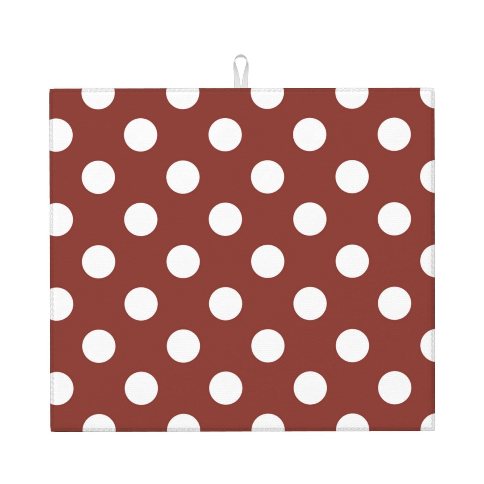 Rocae Maroon And White Polka Dot for Drying Mat for Kitchen 16*18 inch ...