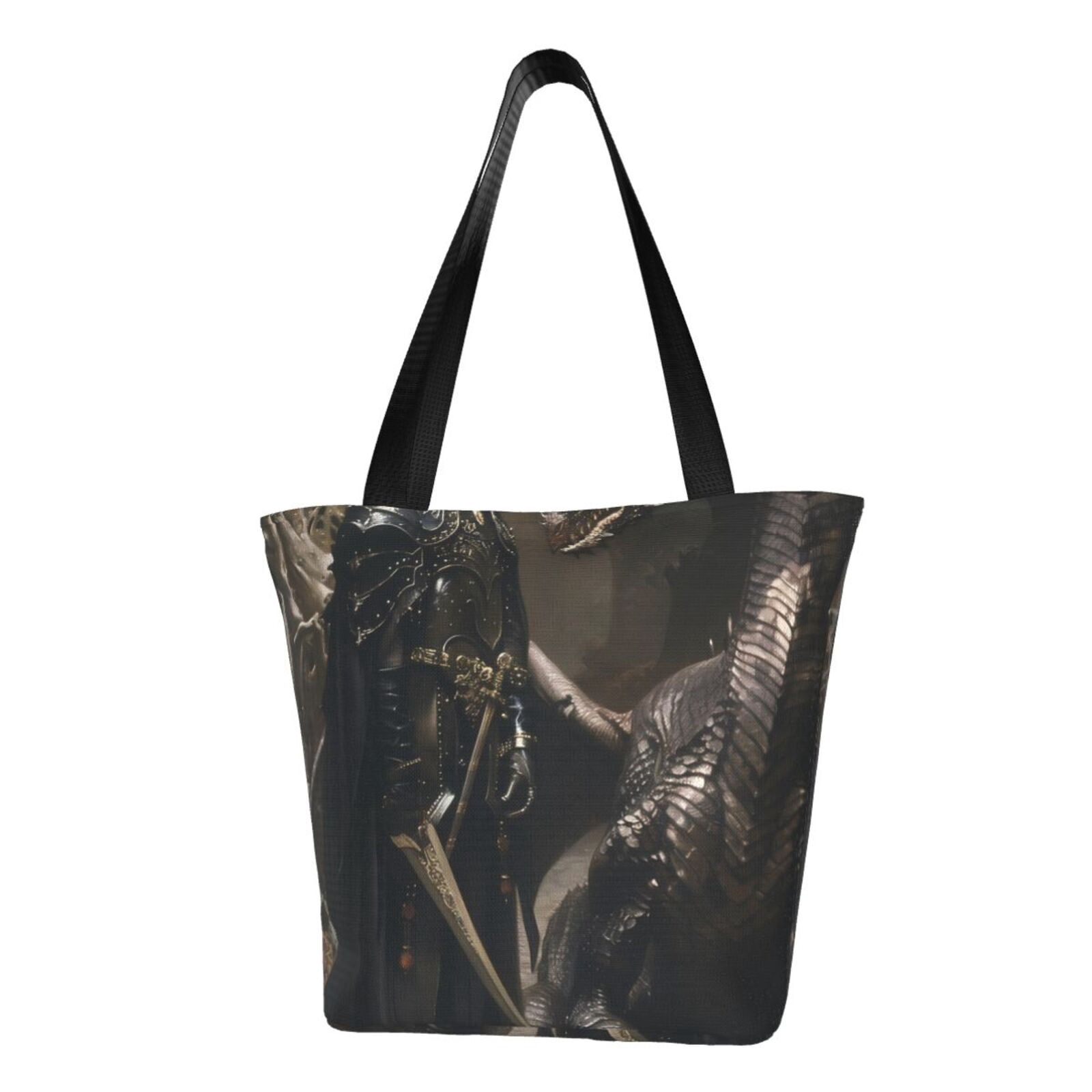 Rocae Medieval Knight And Dragon for Shoulder Bags for Women Tote Bag ...