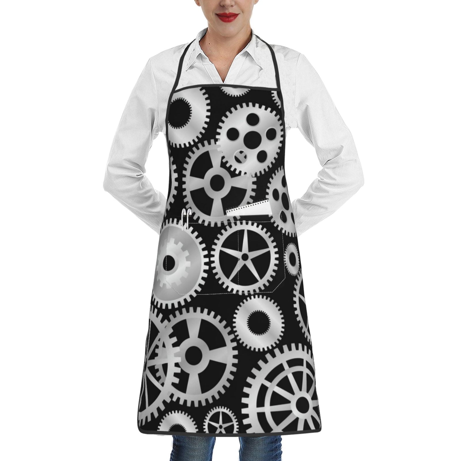 Rocae Metallic Gears for Kitchen Aprons for Women Adjustable Cooking ...
