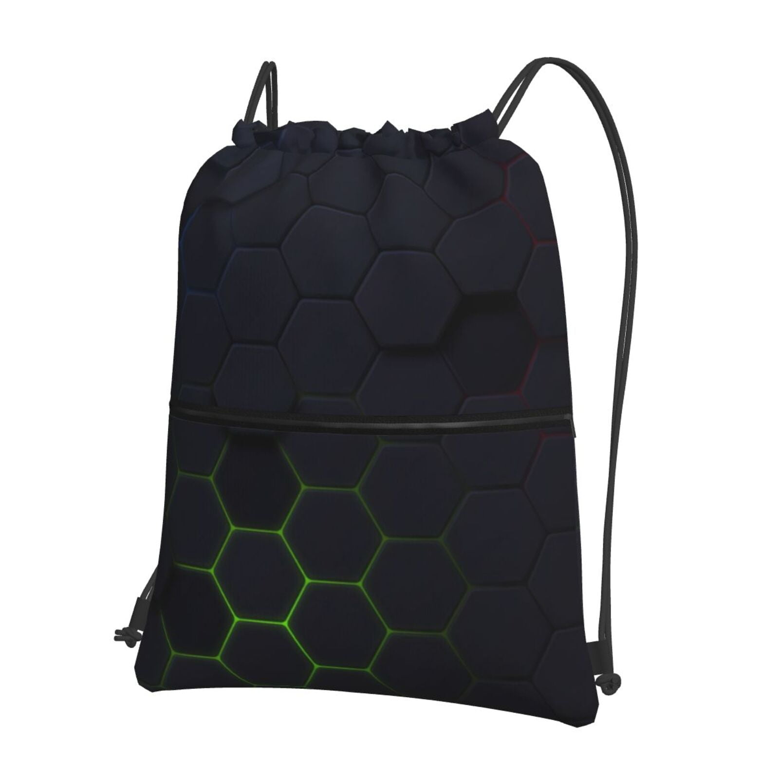 Rocae Modern Hexagonal Neon Grid for Drawstring zipper Backpack Gym ...