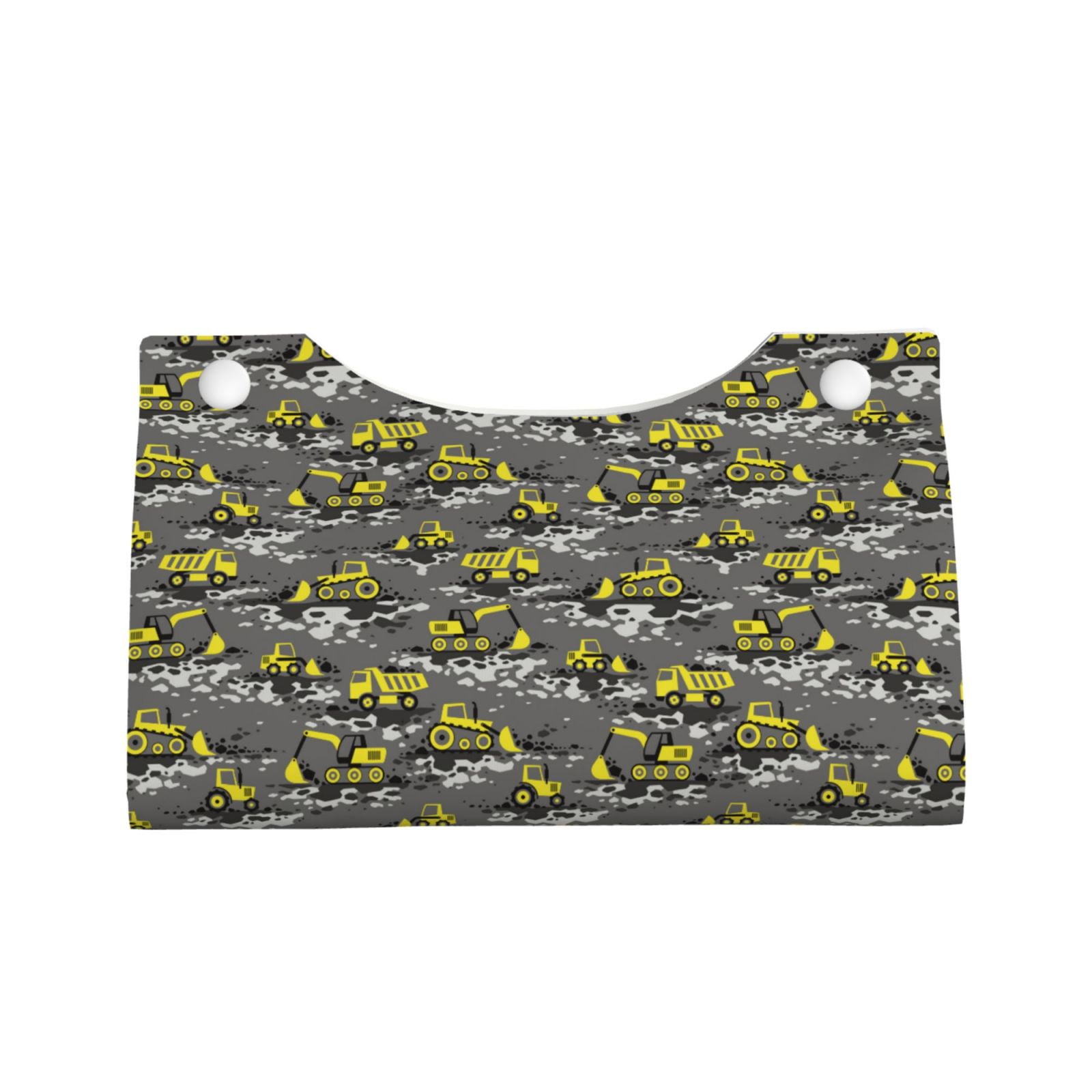 Rocae Modern Yellow Excavator Print Long Tissue Box Lid Durable Leather ...