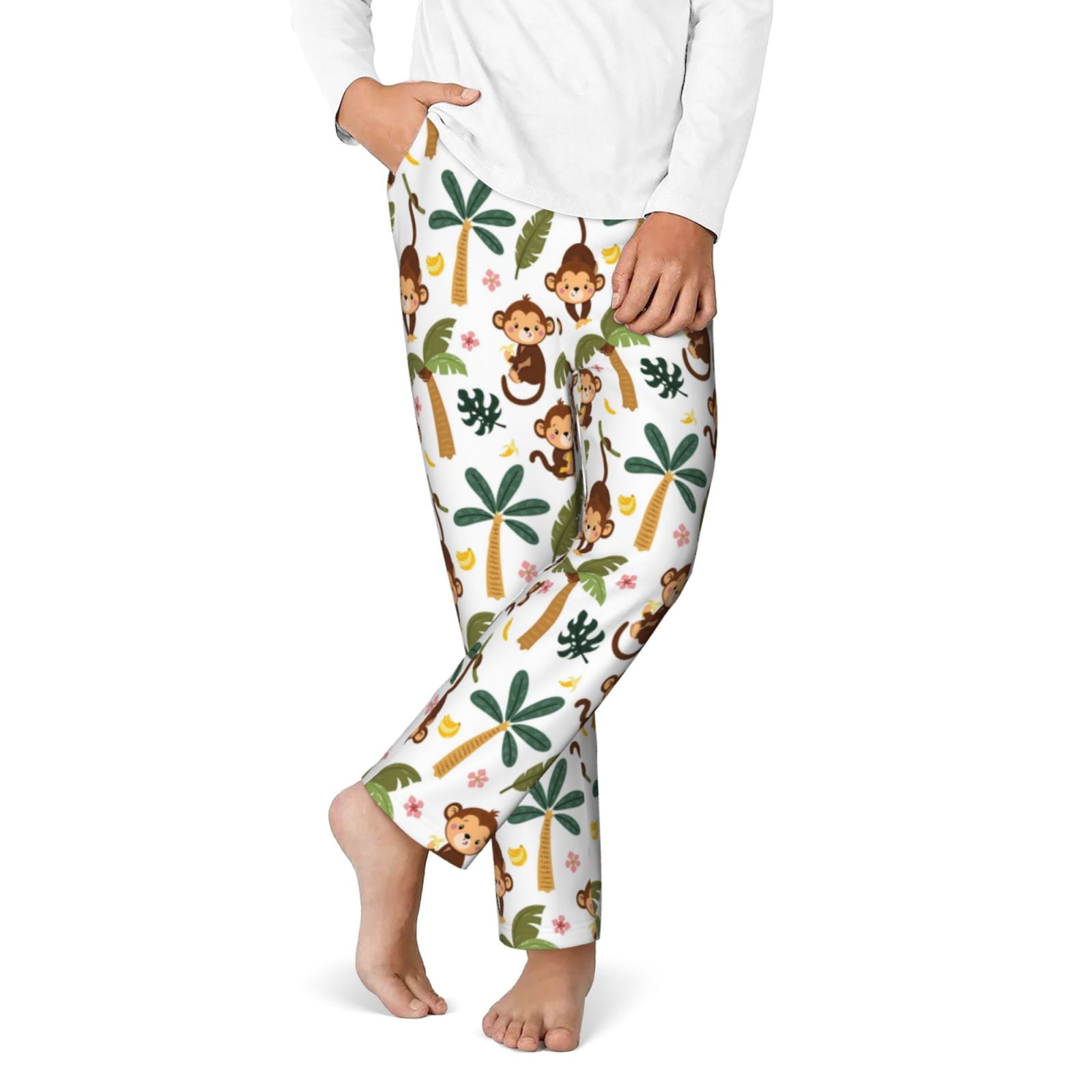 Rocae Monkeys Swinging from Palms for Teenagers' Pajama Pants,Girls ...