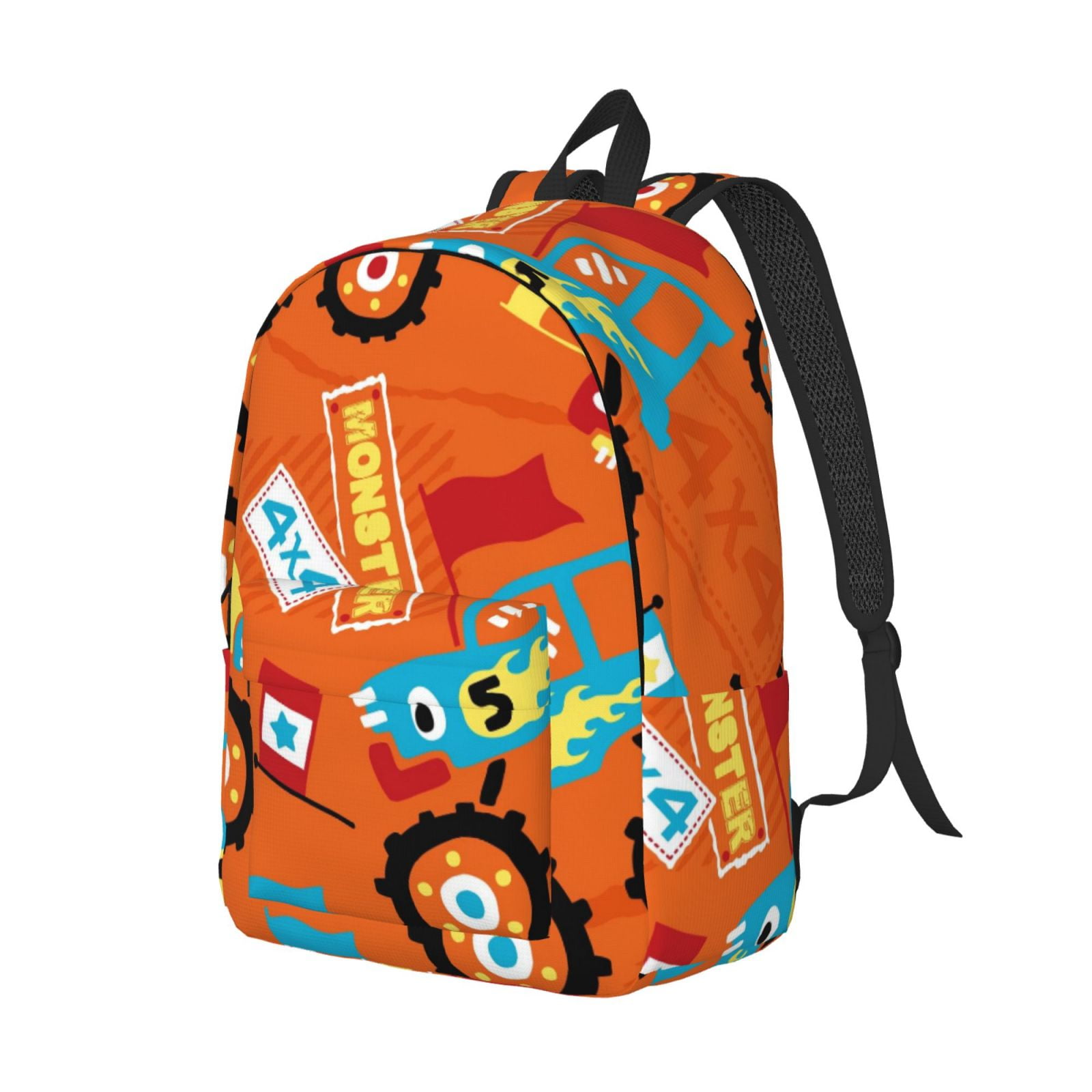 Rocae Monster Truck for Durable Canvas Backpack Leisure Large Bag ...
