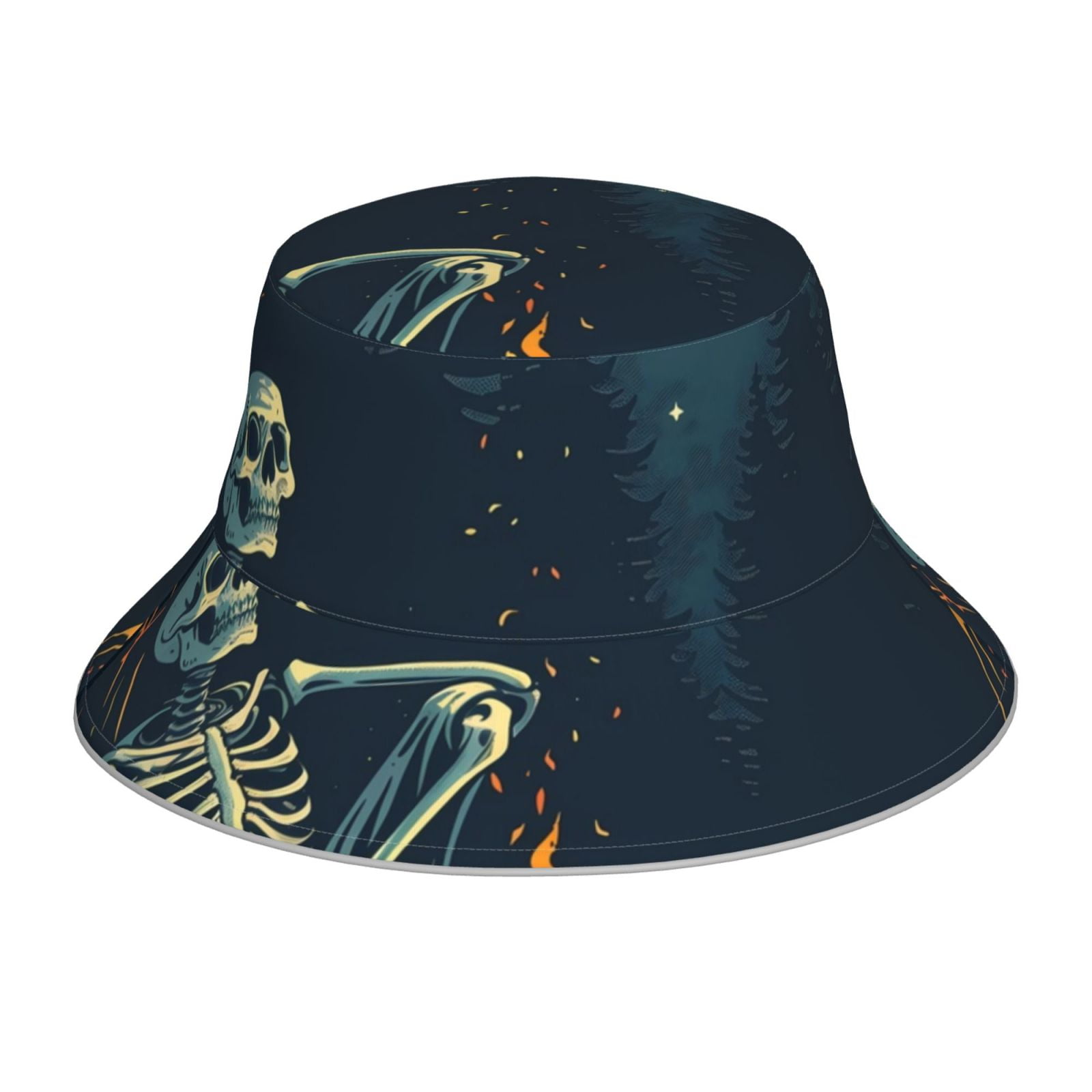 Rocae Moonlit Skeleton Campfire for reflective Bucket Hat for Men Women ...