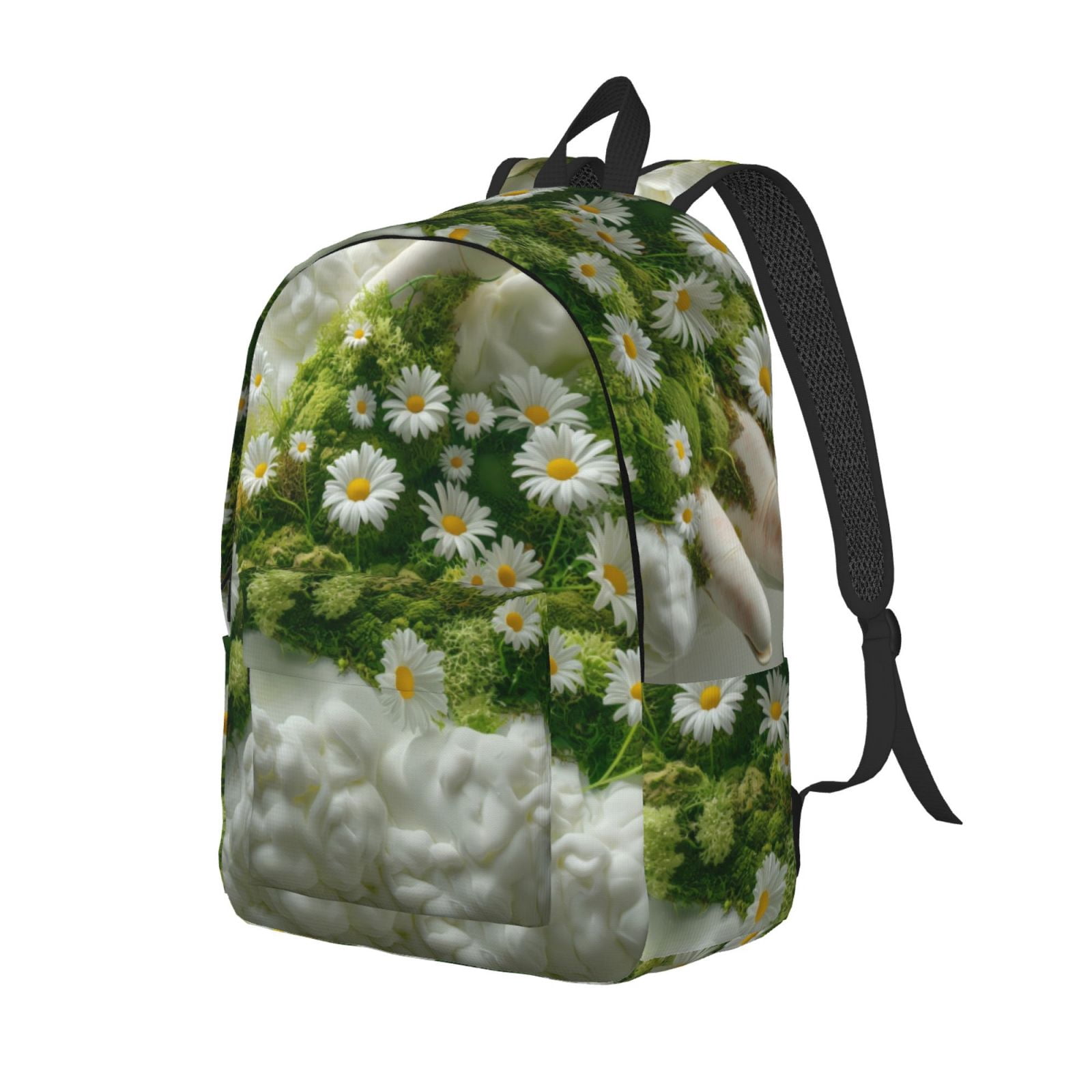 Rocae Nature Hand Daisies Art for Canvas College Laptop Backpack for ...