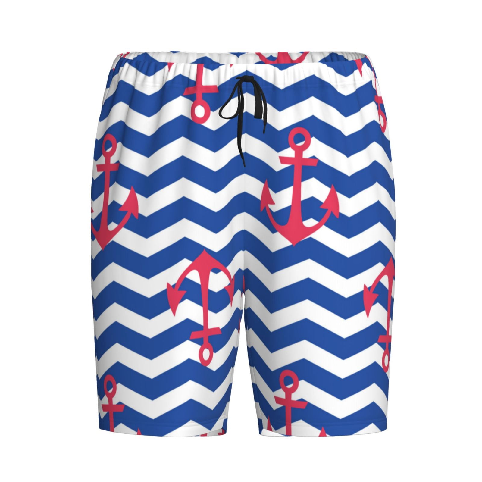 Rocae Nautical Anchors for Men's Soft Sleep Pajama Shorts, Waistband ...