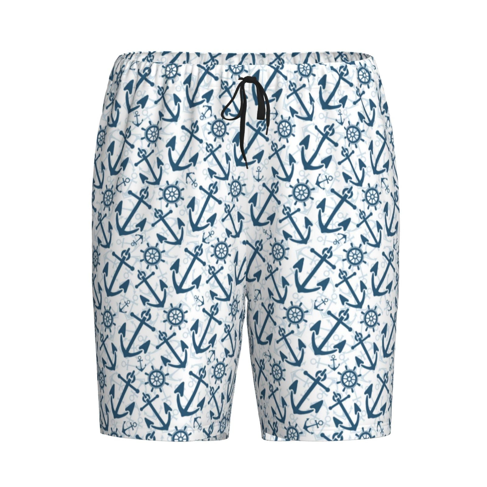 Rocae Nautical Theme Anchors for Men's Soft Sleep Pajama Shorts ...