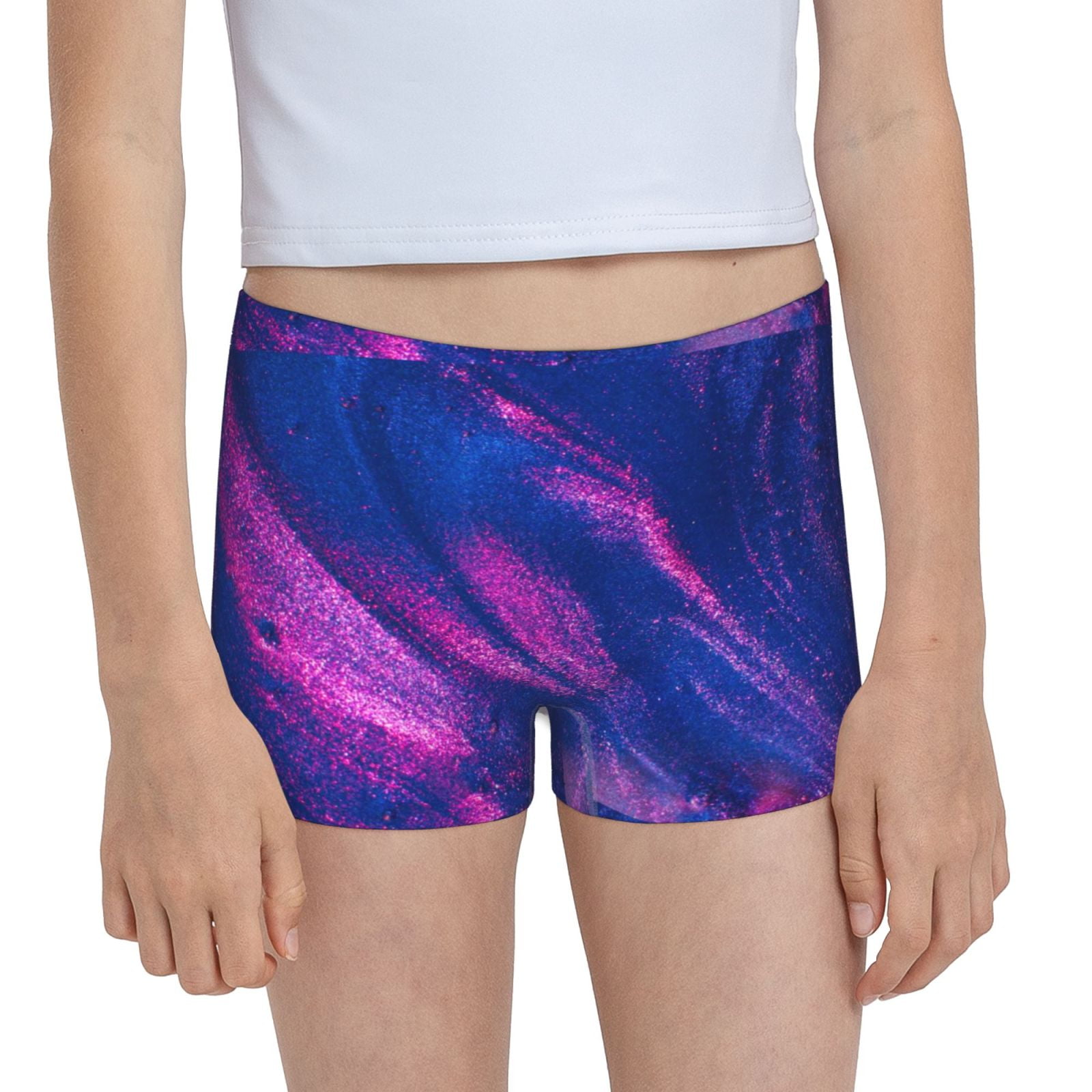 Rocae Neon Gradient Blue for Girls' Cotton Boxer Briefs, Soft Mid-rise ...