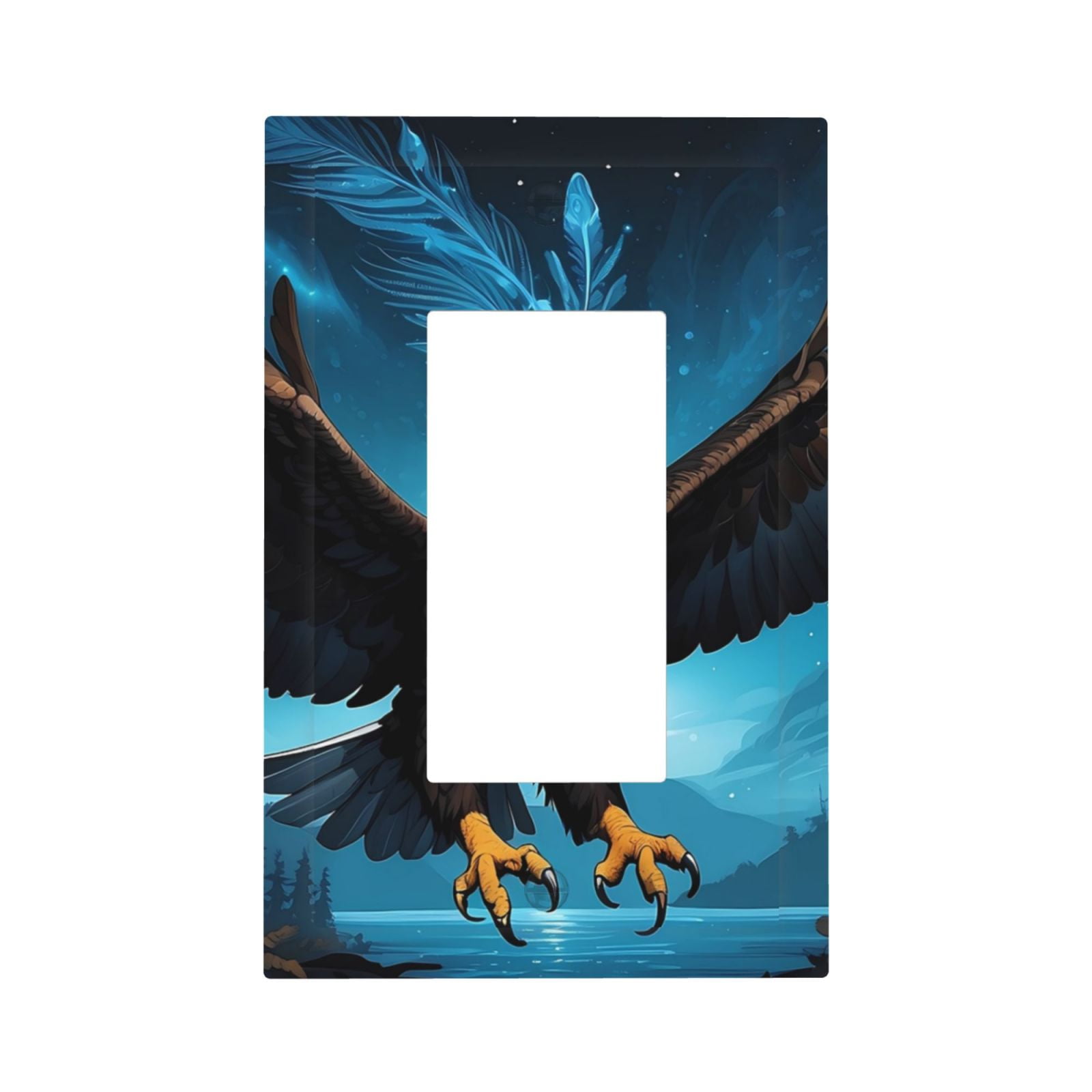 Rocae Night Sky Forest Bald Eagle for Decorator Light Switch or ...