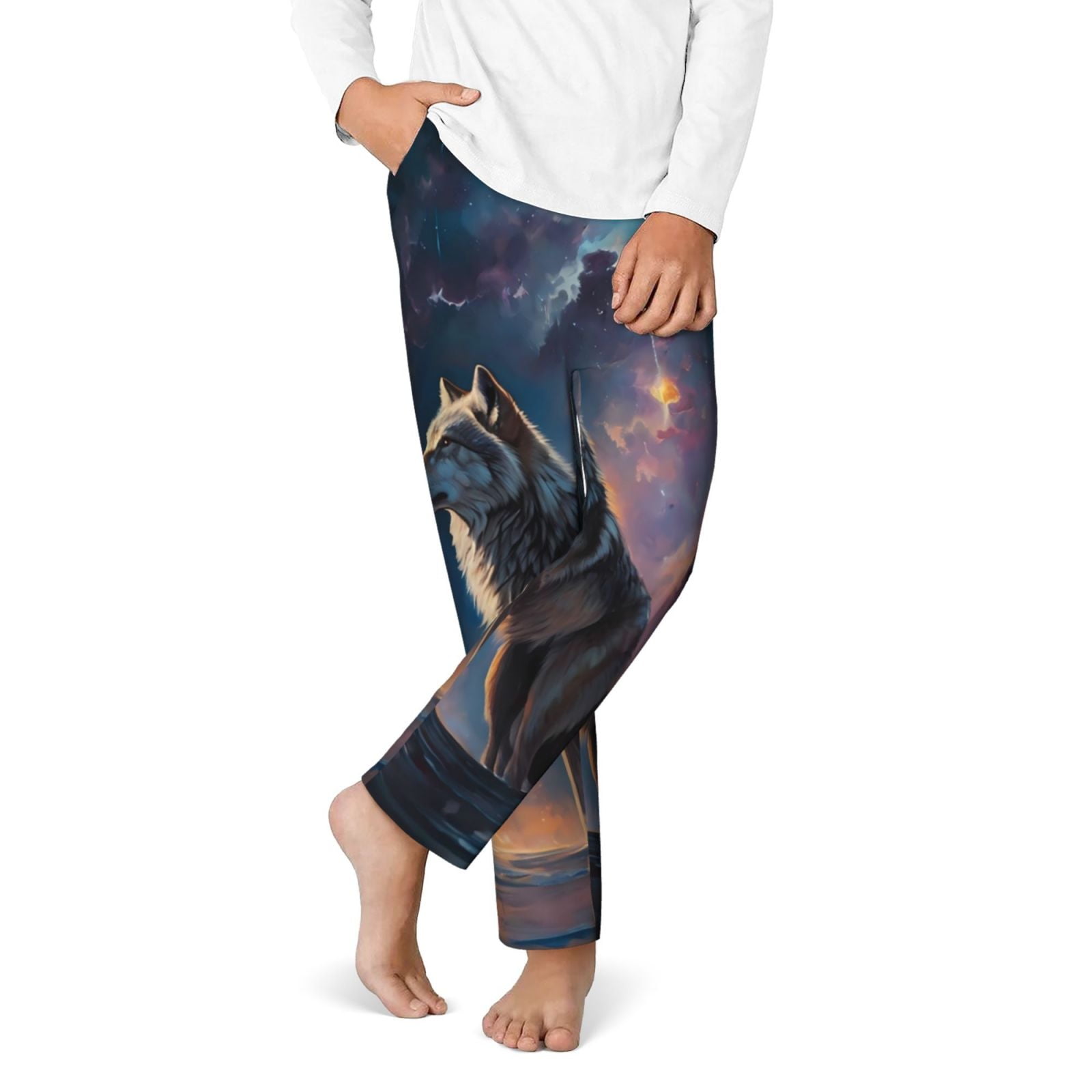 Rocae Night Sky Wolf for Teenagers' Pajama Pants,Girls lounge pants ...