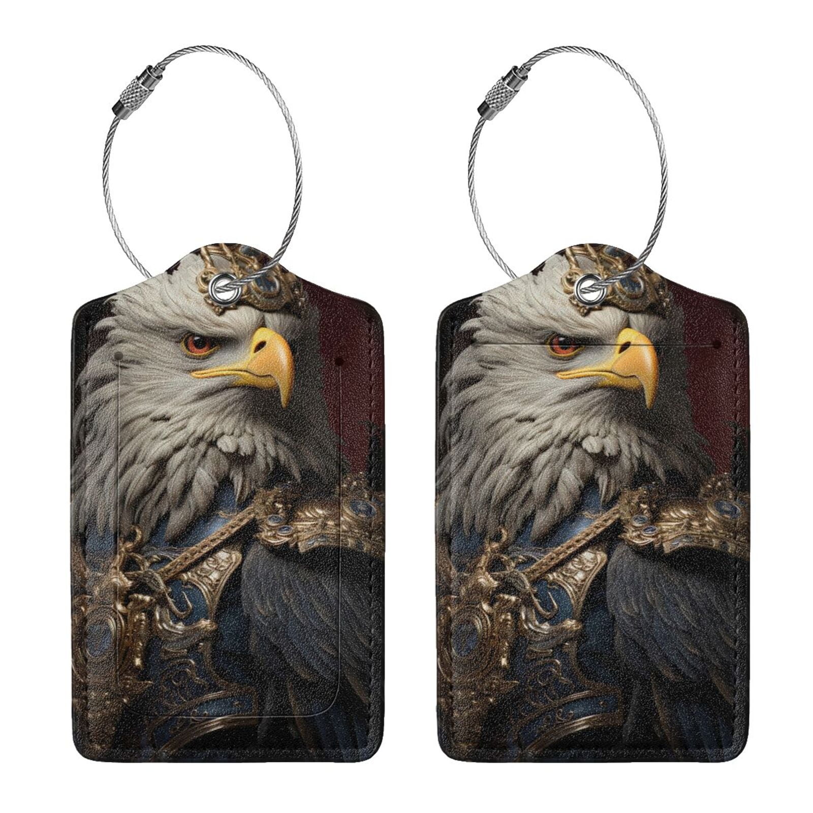 Rocae Noble Style Bald Eagle for Leather Luggage Baggage Tags ID Label ...