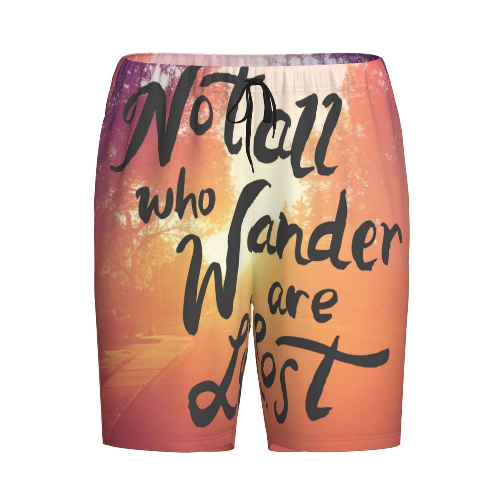 Rocae Not All Who Wander Are Lost for Men's Soft Sleep Pajama Shorts ...
