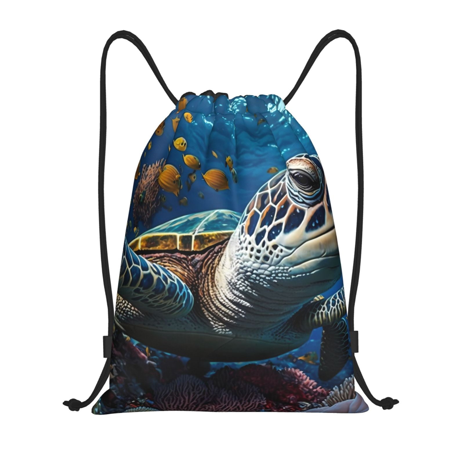 Rocae Ocean Coral Turtle for Gym Bag Drawstring Bags Gym Backpack for ...