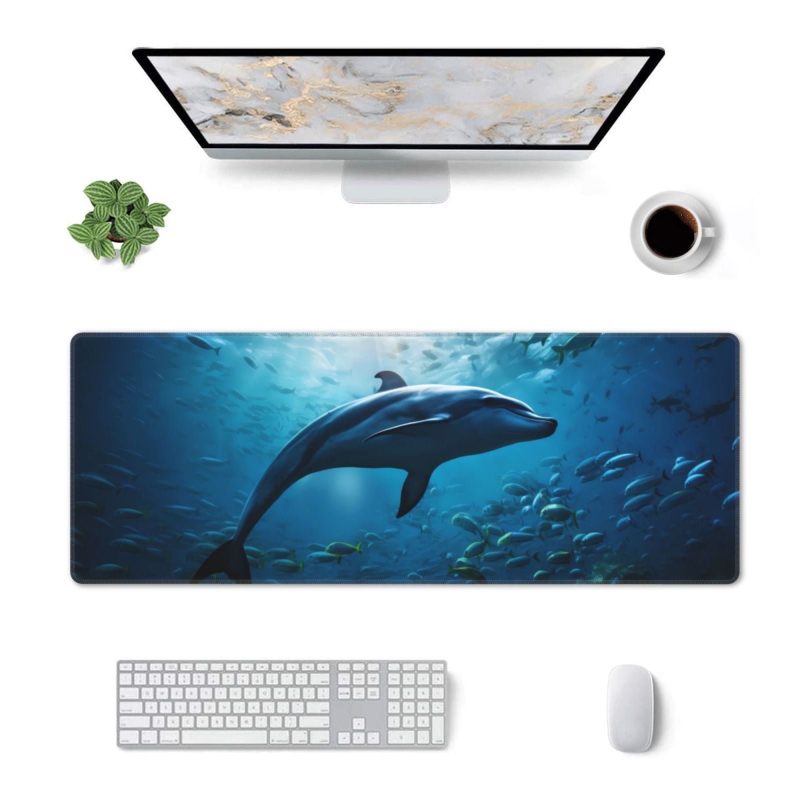 Rocae Ocean Dolphin Fish School for Gaming Mouse Pad, Mouse Pad Large ...