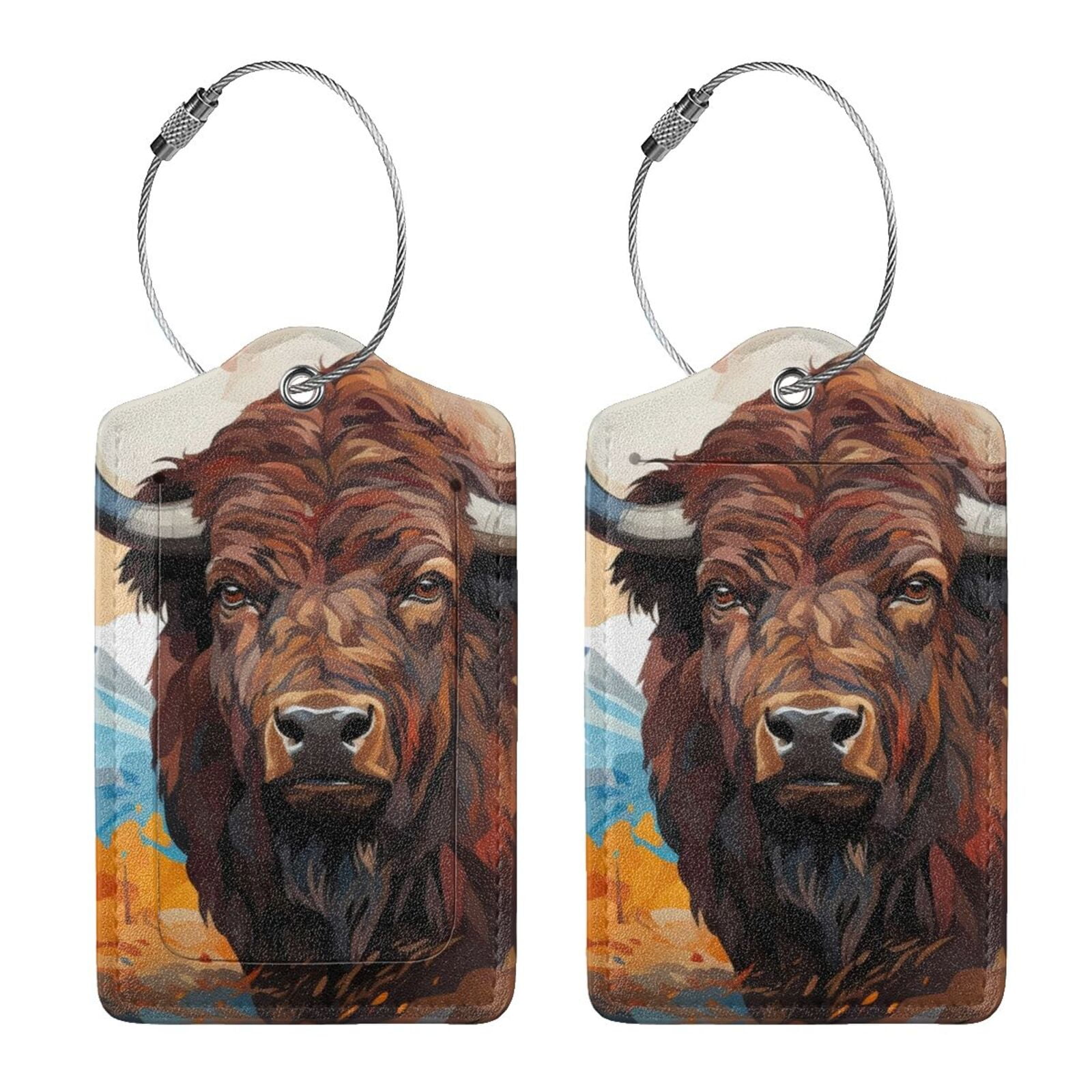 Rocae Oil Painting Style Iceberg Yak for Leather Luggage Baggage Tags ...