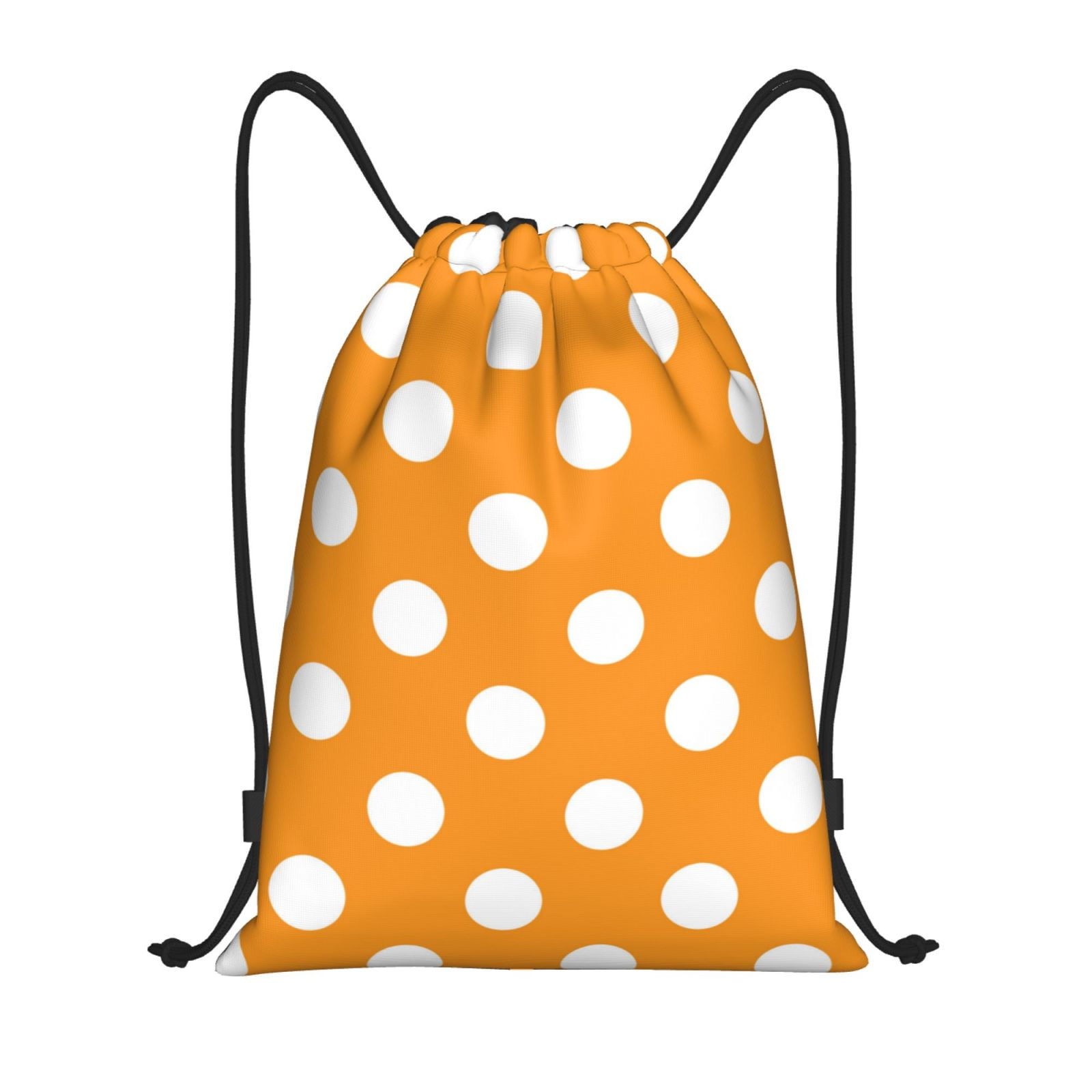 Rocae Orange And White Polka Dot for Gym Bag Drawstring Bags Gym ...