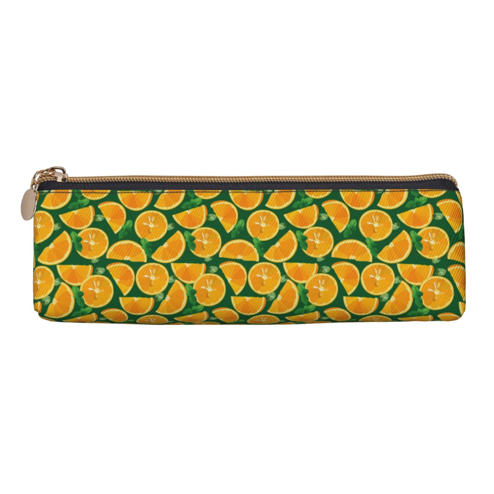 Rocae Orange Lemon for Leather Pencil Case - Zippered Pen Case ...