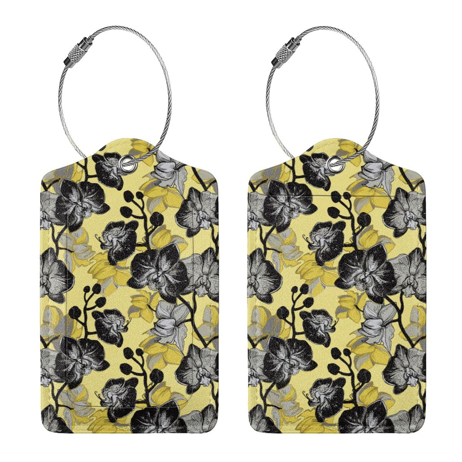 Rocae Orchids Flowers for Leather Luggage Baggage Tags ID Label Privacy ...