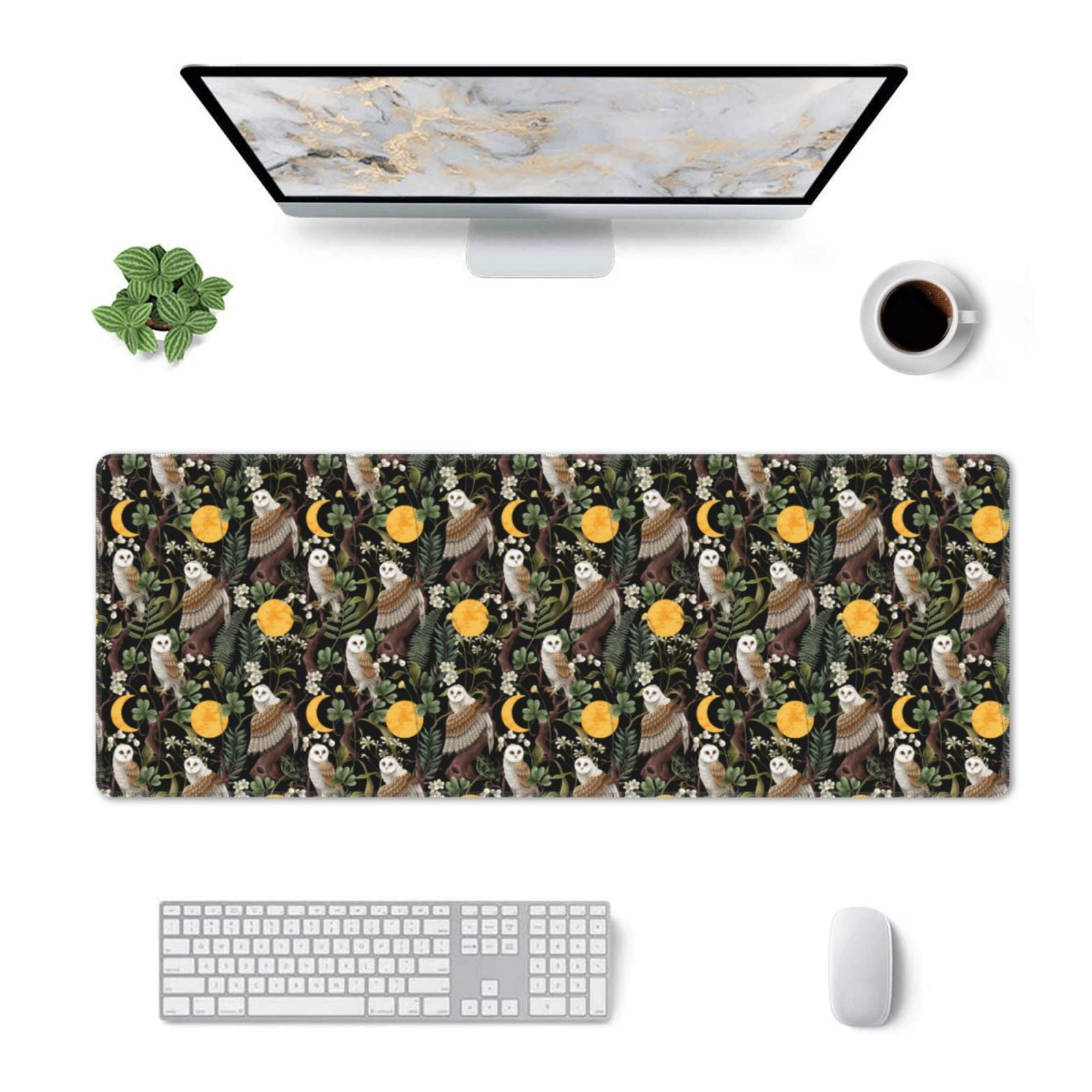 Rocae Owls And Plants for Gaming Mouse Pad, Mouse Pad Large, Office ...