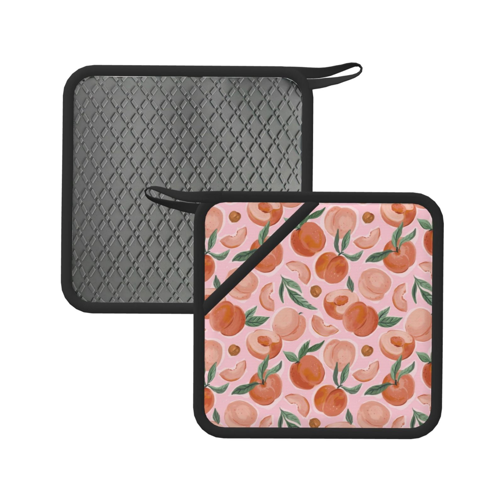 Rocae Painting Peach for Square Silicone Anti-scalding Mat Trivet Hot ...