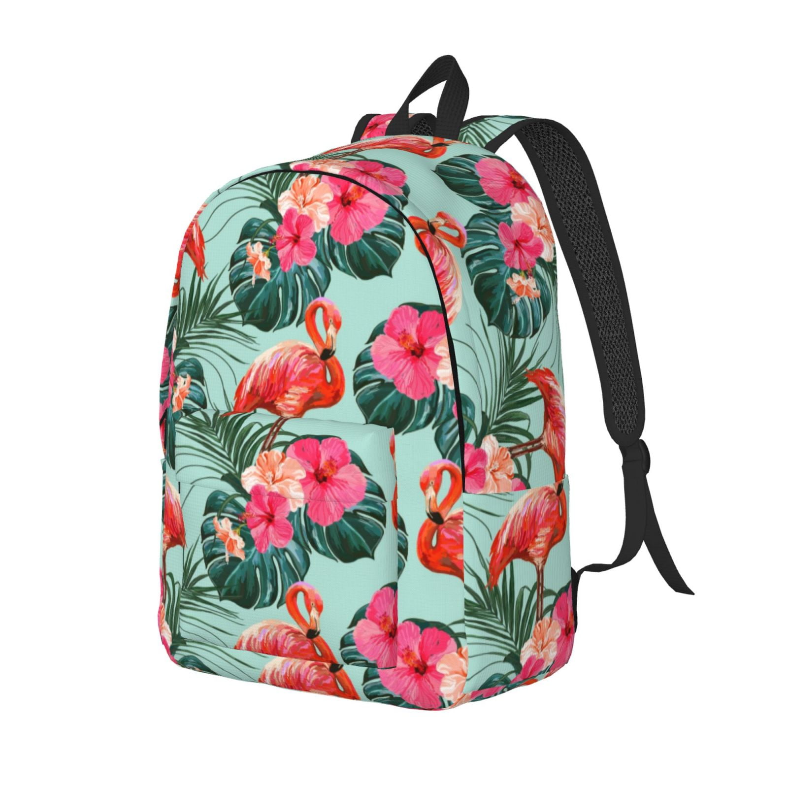 Rocae Palm Leaves Flamingo for Canvas College Laptop Backpack for Men ...