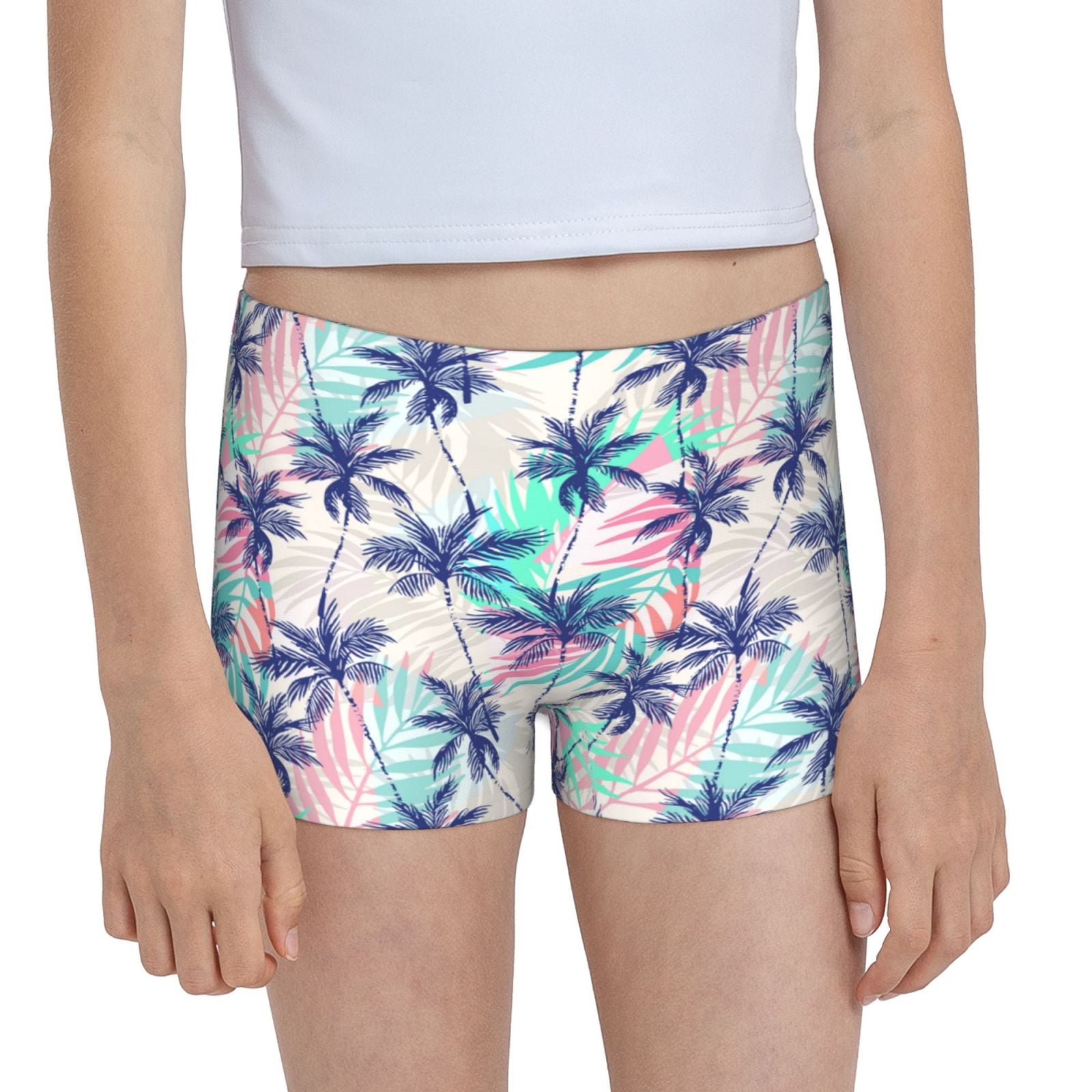 Rocae Palm Leaves for Girls' Cotton Boxer Briefs, Soft Mid-rise Panties ...