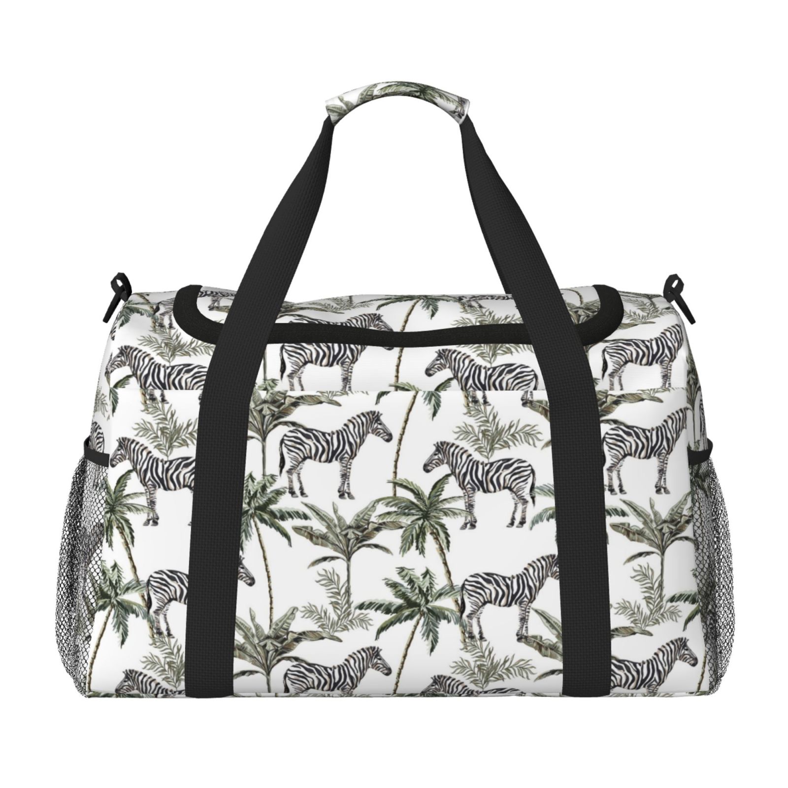 Rocae Palm Trees Zebra Print Hand Travel Bag Travel Duffel Bag and ...