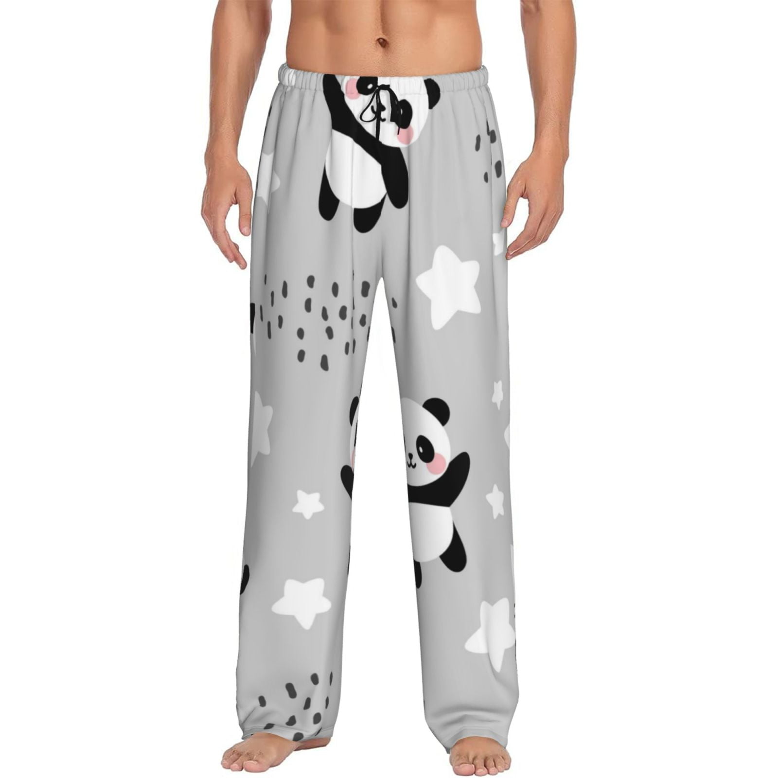 Rocae Pandas Mens Pajama Pants Pj Pants Mens Lounge Pants-Large ...