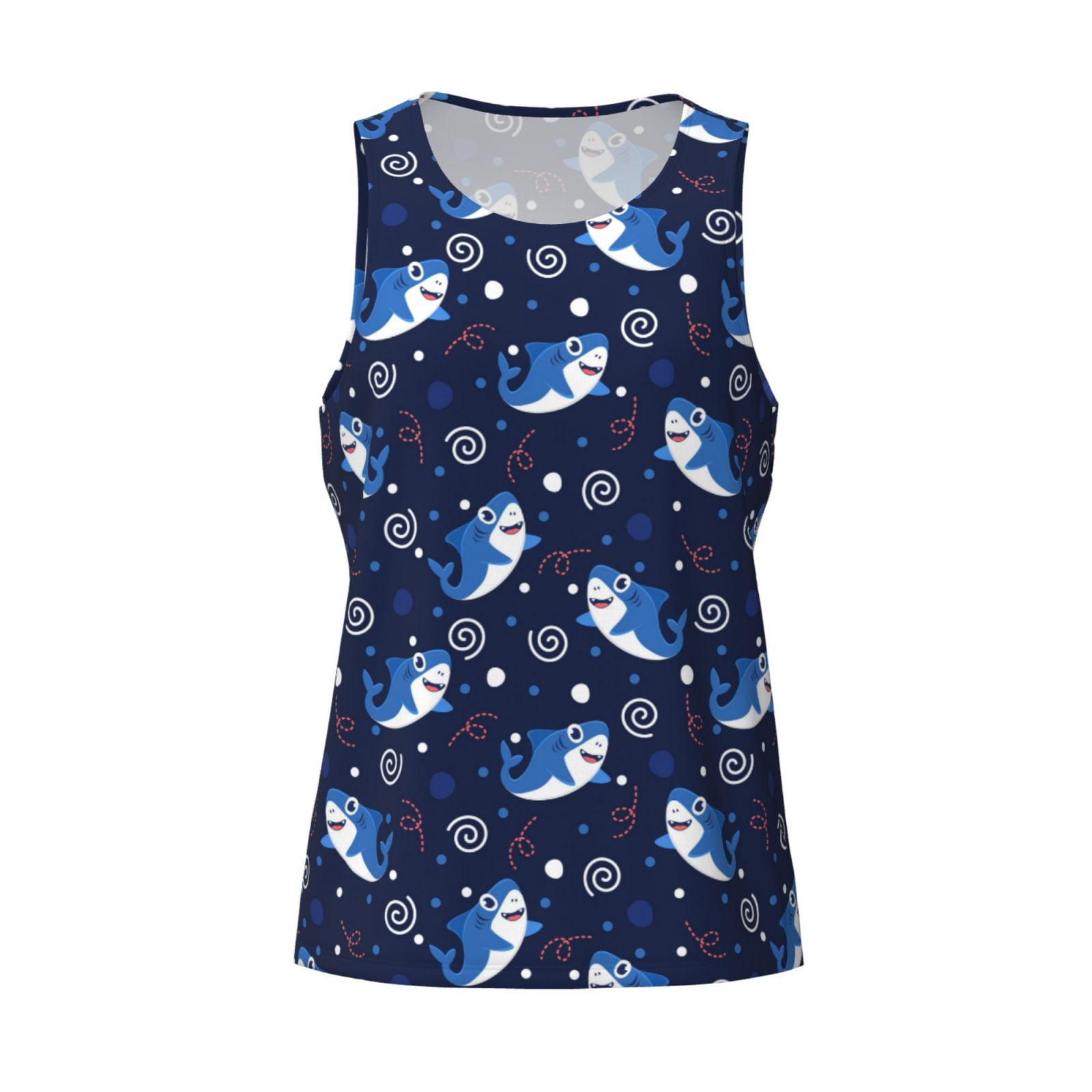 Rocae Party Shark Cute for Men's Workout Tank Top Men's Running Tank ...