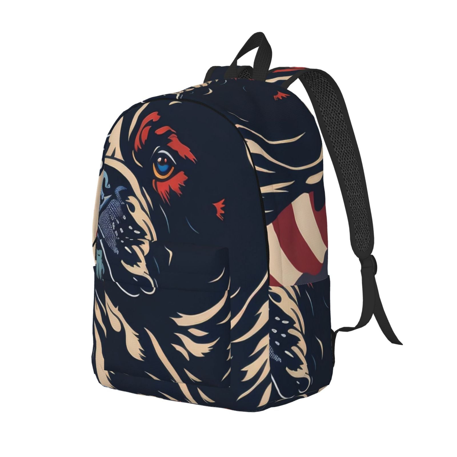 Rocae Patriotic Bulldog Art for Canvas College Laptop Backpack for Men ...